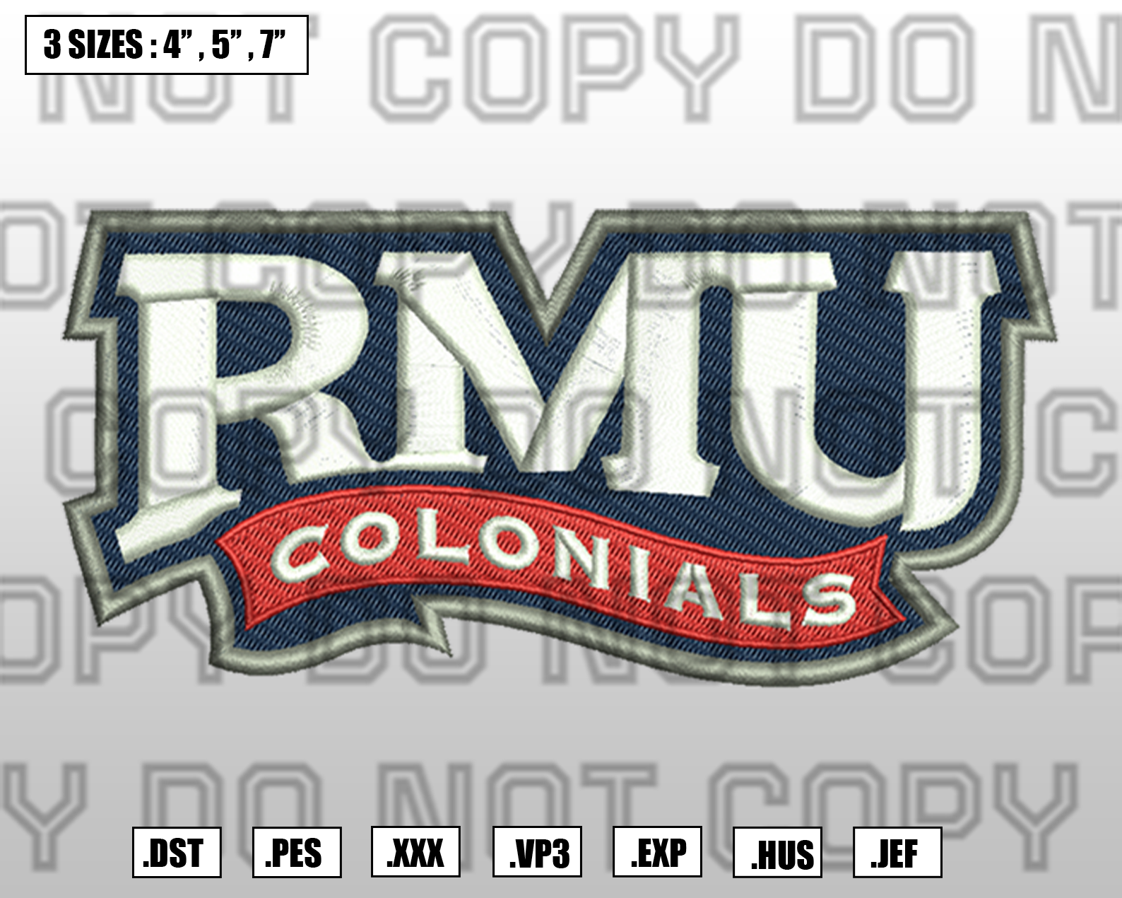 Robert Morris Colonials Logo Embroidery Designs,NCAA Embroidery,Logo ...