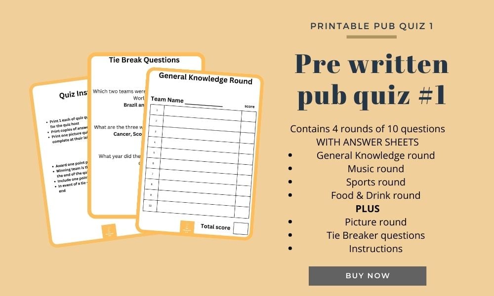 Pre Written Pub Quiz #1 - Payhip