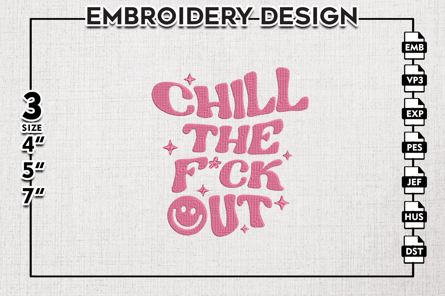 Chill Out Embroidery Files, Funny Saying Embroidery Designs, Funny ...