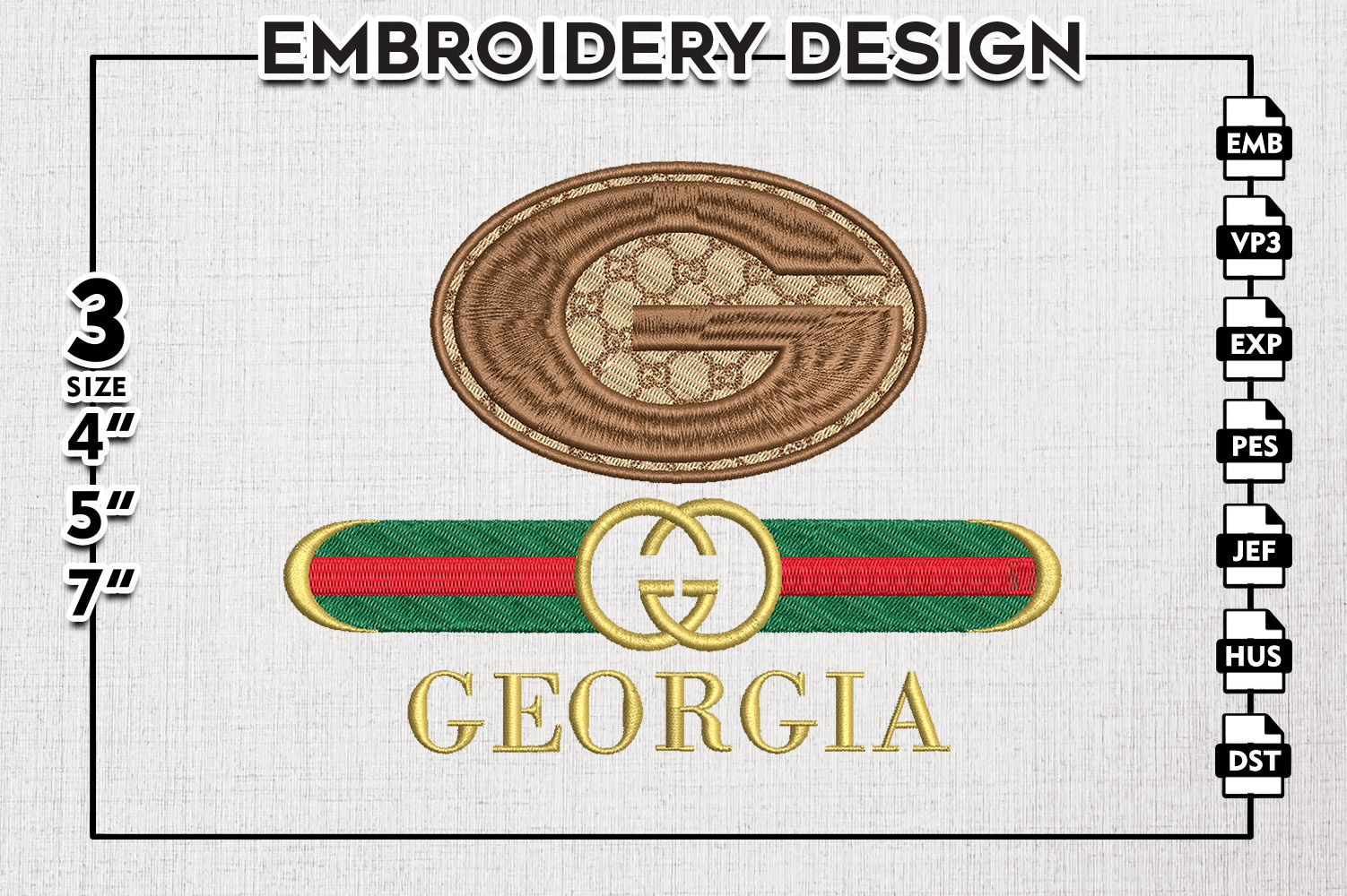 Gu.cci Georgia Bulldogs Logo Embroidery Designs, NCAA Georgia Bulldogs ...