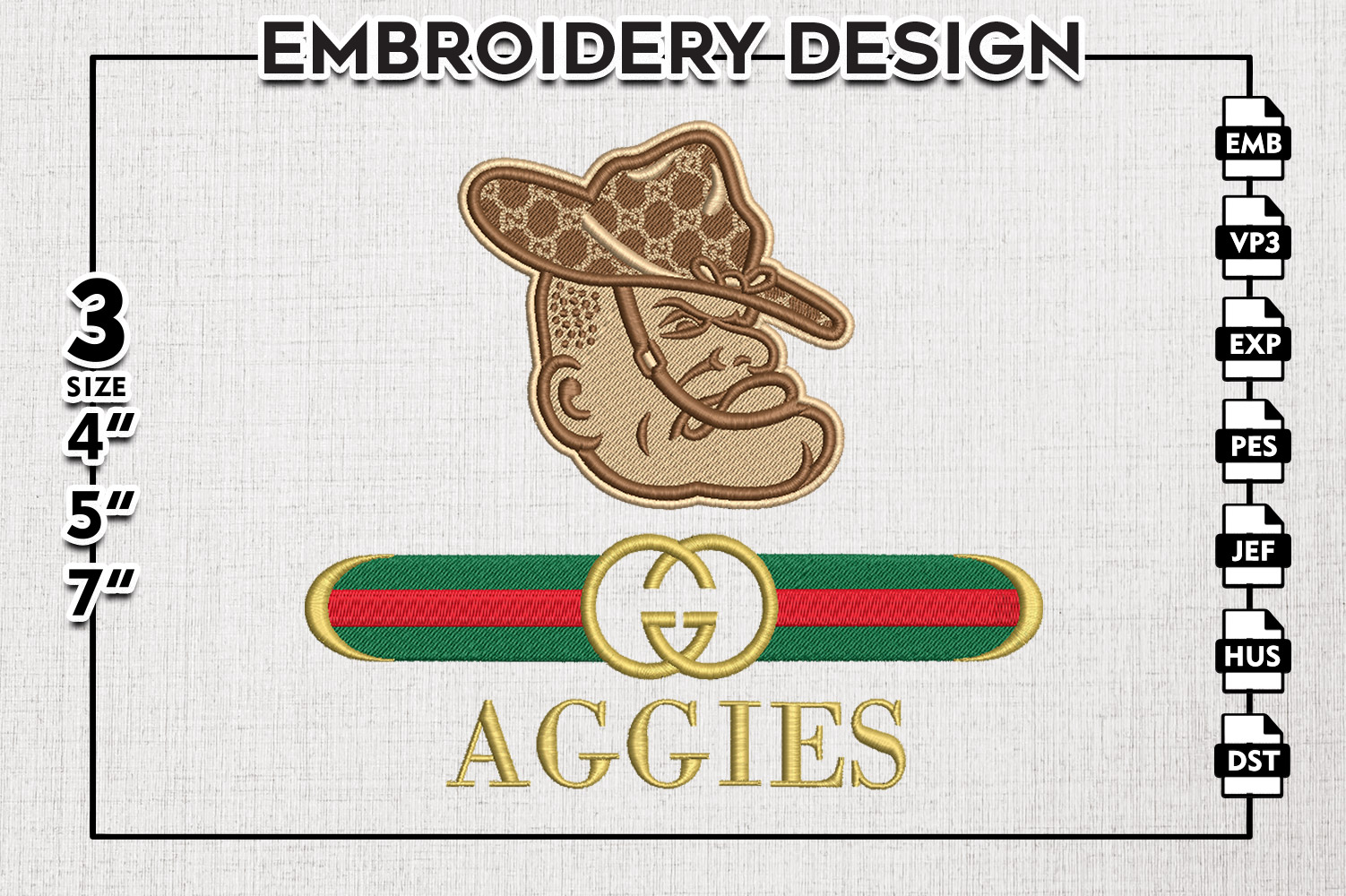 Gu.cci Texas A&M Aggies Logo Embroidery Designs, NCAA Texas AM Aggies ...