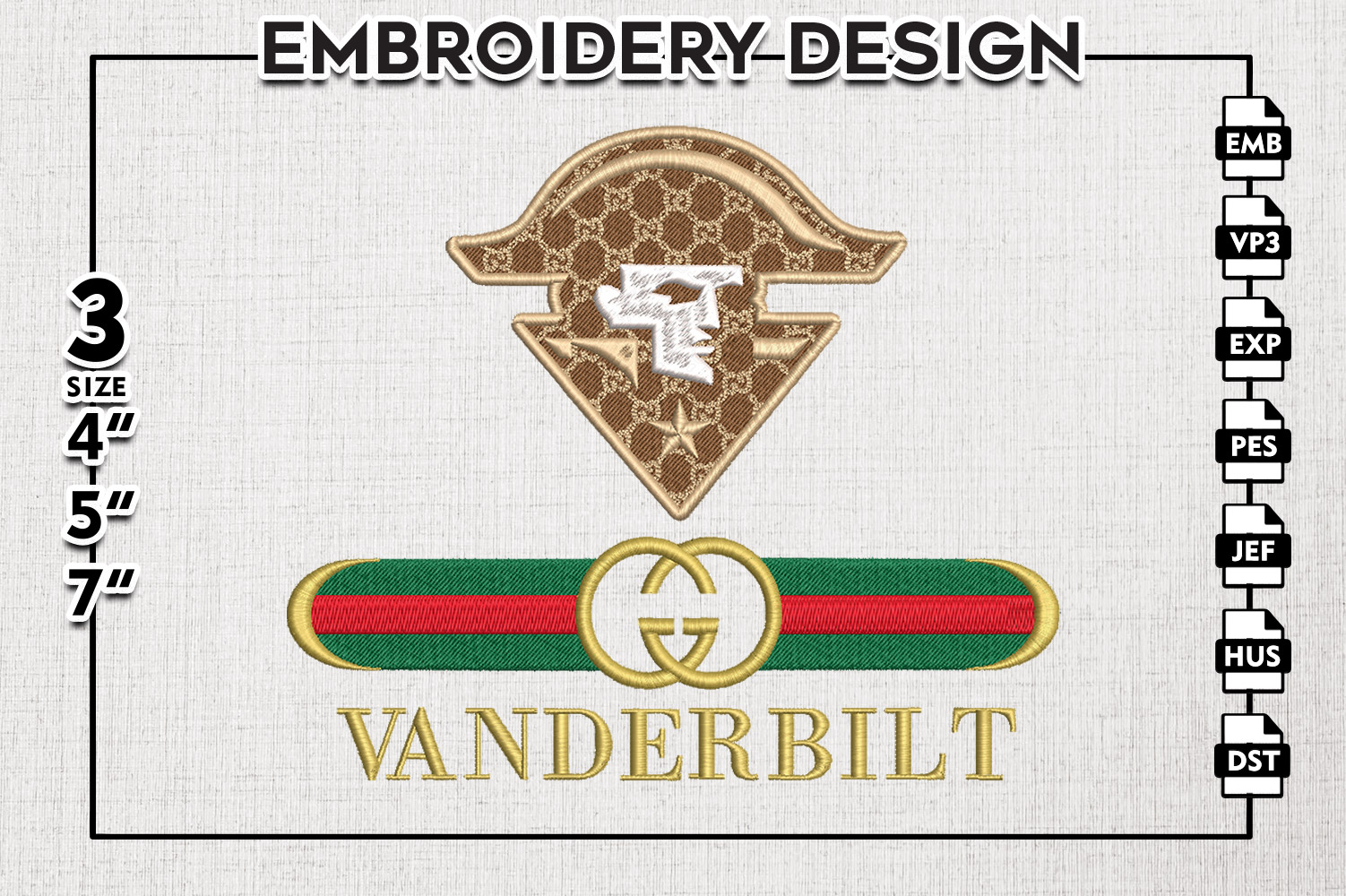 Gu.cci Vanderbilt Commodores Logo Embroidery Designs, NCAA Vanderbilt ...