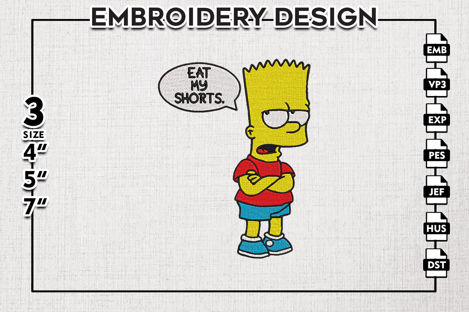 Symson Bart Eat My Short Embroidery Designs, The Simpsons Movie ...
