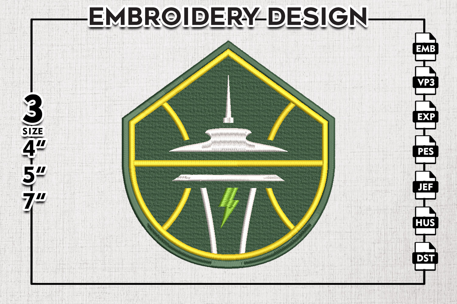 WNBA Seattle Storm Embroidery Designs, WNBA Seattle Storm Team Logo ...