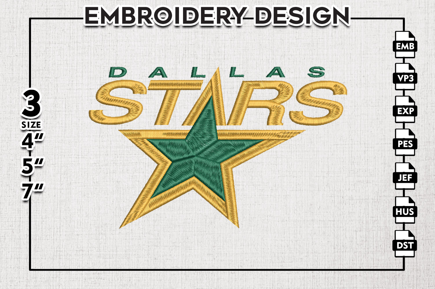 NHL Dallas Stars Writing Logo Embroidery Designs, NHL Dallas Stars Team ...