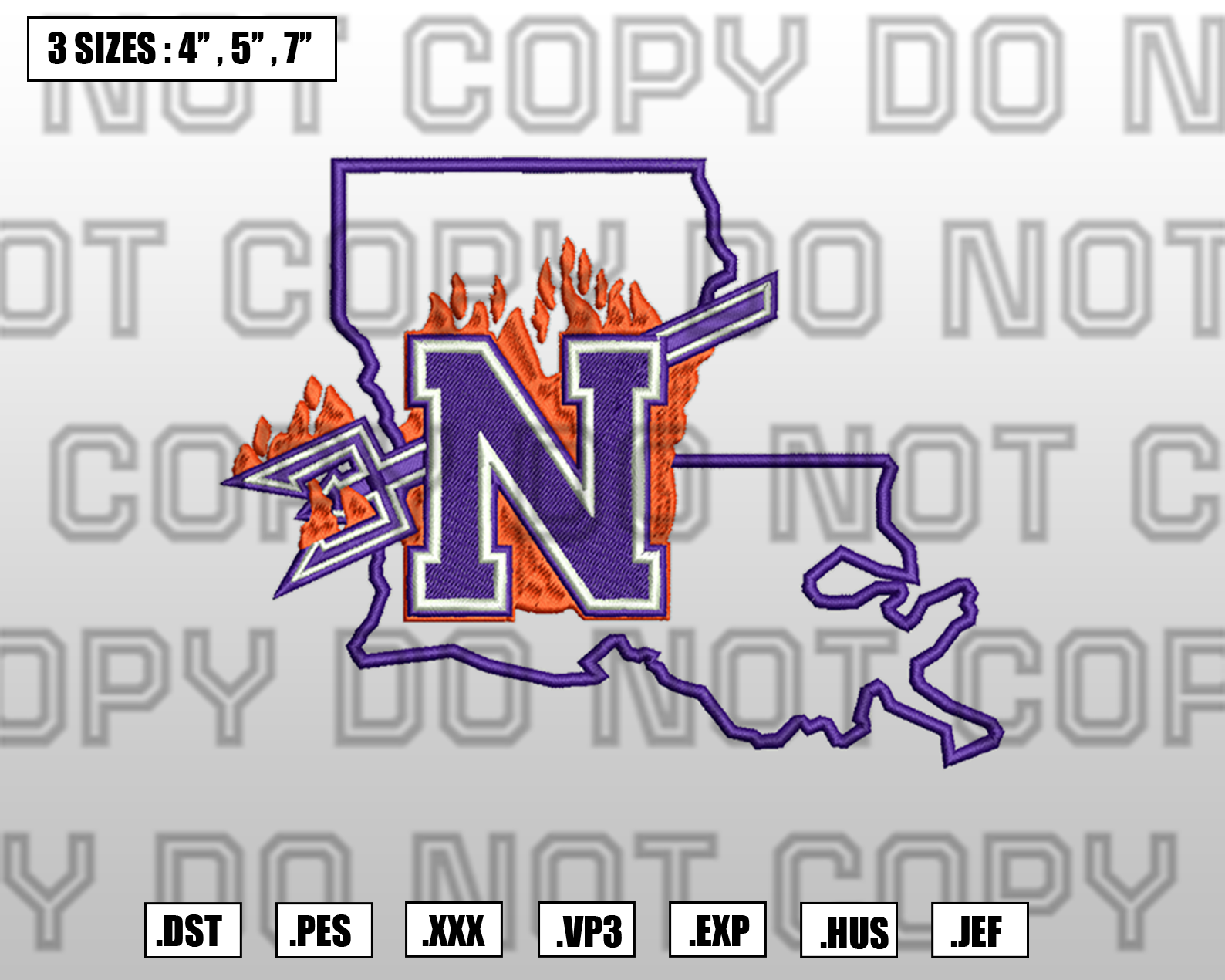 Northwestern State Demons Logo 2 Embroidery Designs,NCAA Embroidery ...
