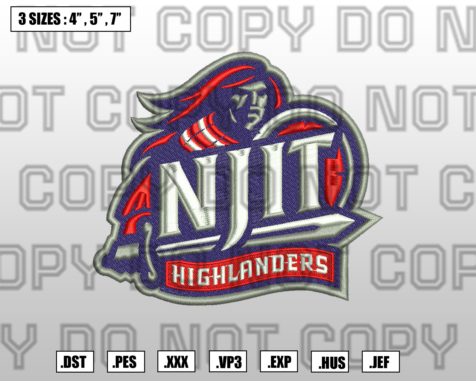 NJIT Highlanders Logo 2 Embroidery Designs,NCAA Embroidery,Logo Sport ...