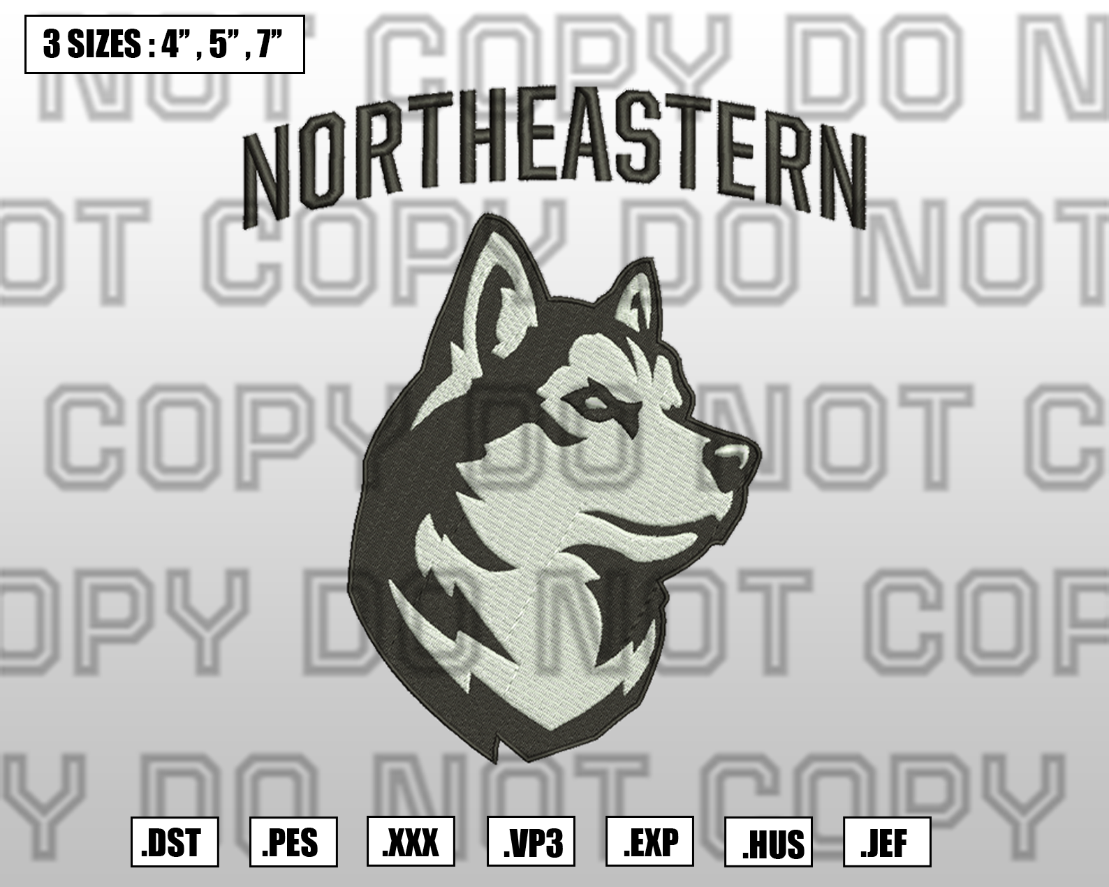 Northeastern Huskies Logo Embroidery Designs,NCAA Embroidery,Logo Sport ...