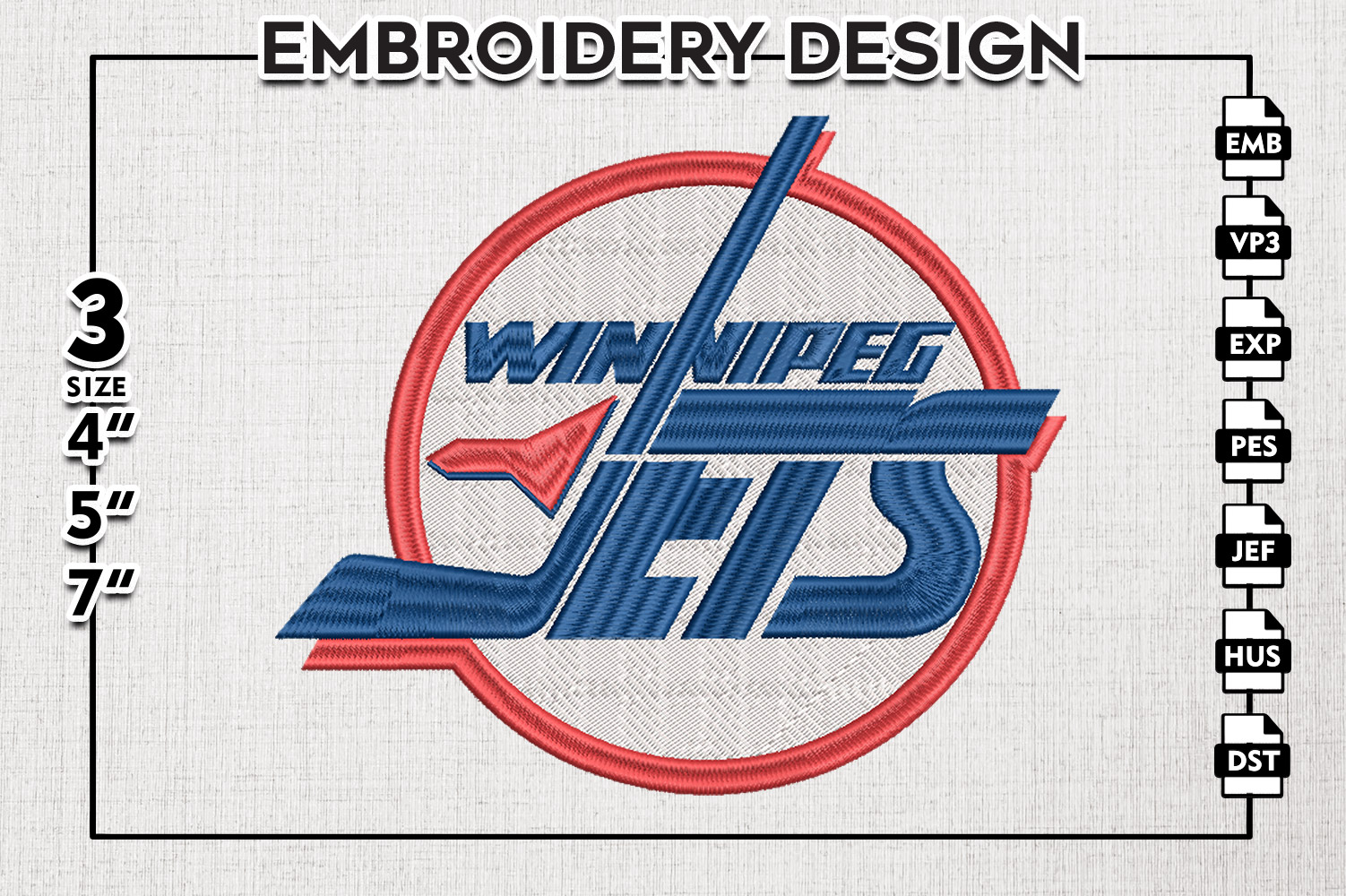 NHL Winnipeg Jets Team Writing Logo Embroidery Designs, NHL Winnipeg ...