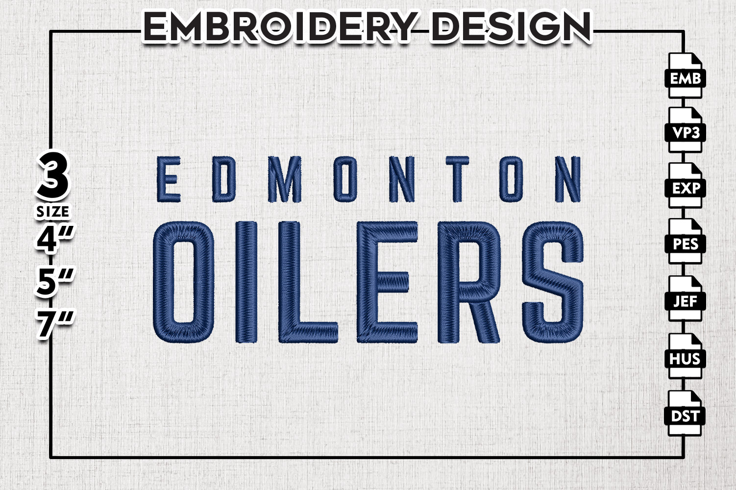 NHL Edmonton Oilers Writing Logo Embroidery Designs, NHL Edmonton ...