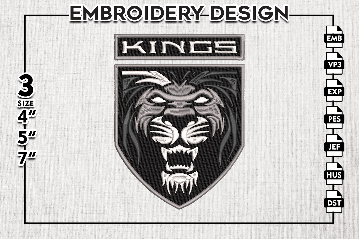 LA Kings NHL Word Mascot Logo Embroidery Designs, NHL Los Angeles Kings ...