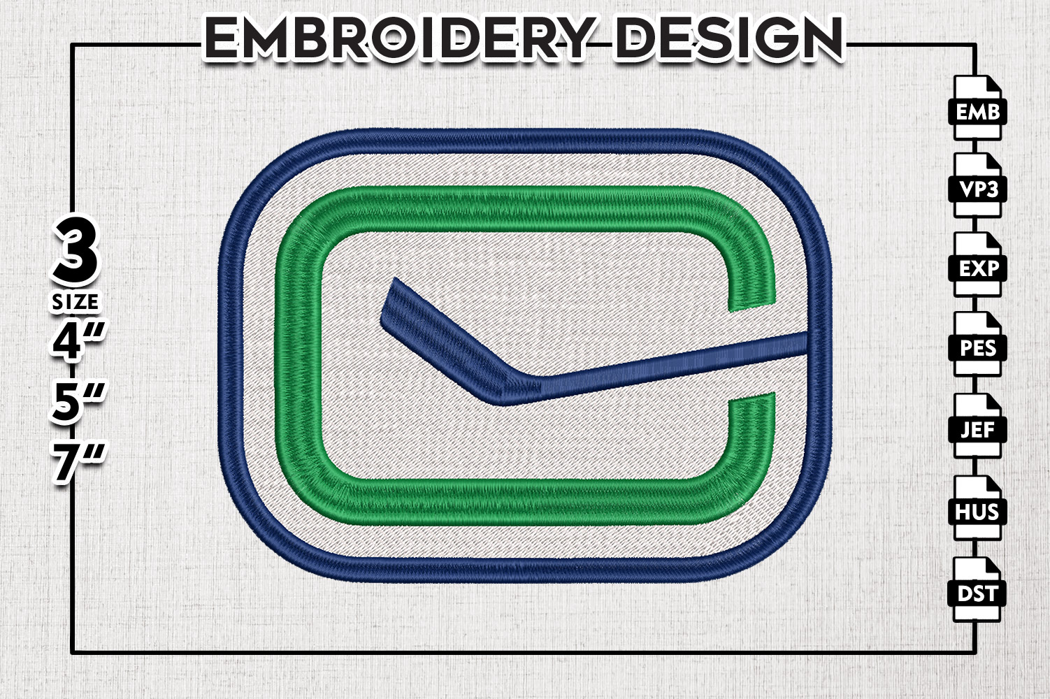 Vancouver Canucks NHL Team Logo Embroidery Designs, NHL Vancouver ...