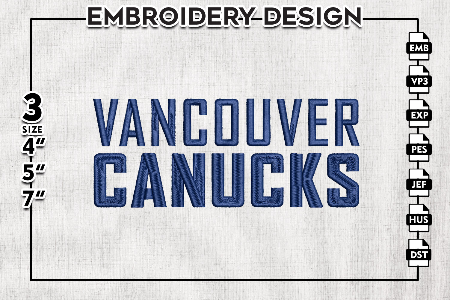 Vancouver Canucks Writing Logo Embroidery Designs, NHL Vancouver ...