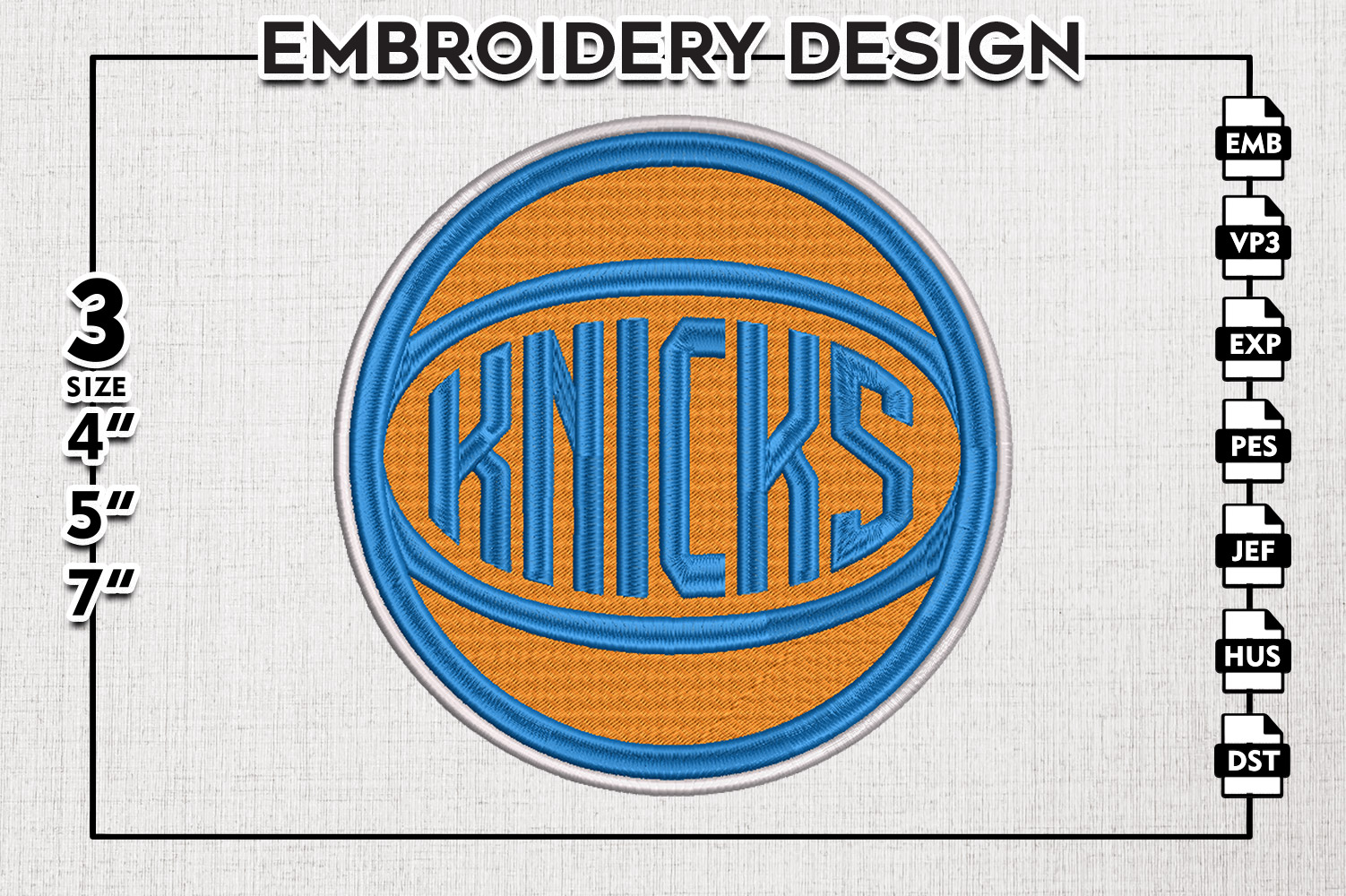 NBA Knicks Team Writing Logo Embroidery Designs, New York Knicks Team ...