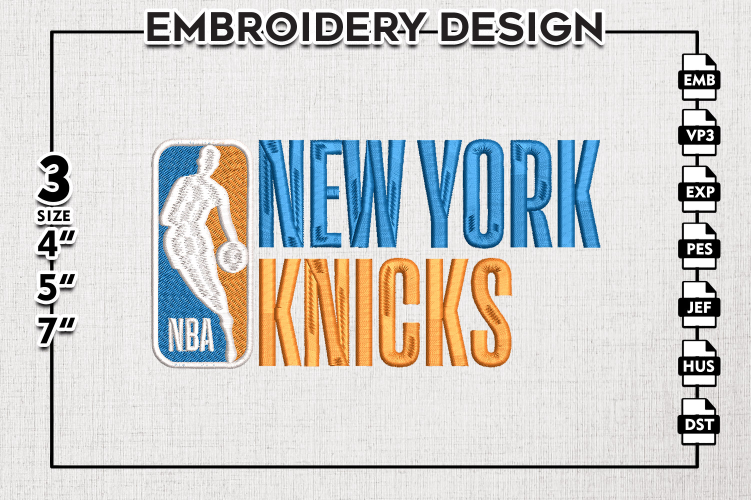 New York Knicks Team Word Logo Embroidery Designs, New York Knicks Team ...