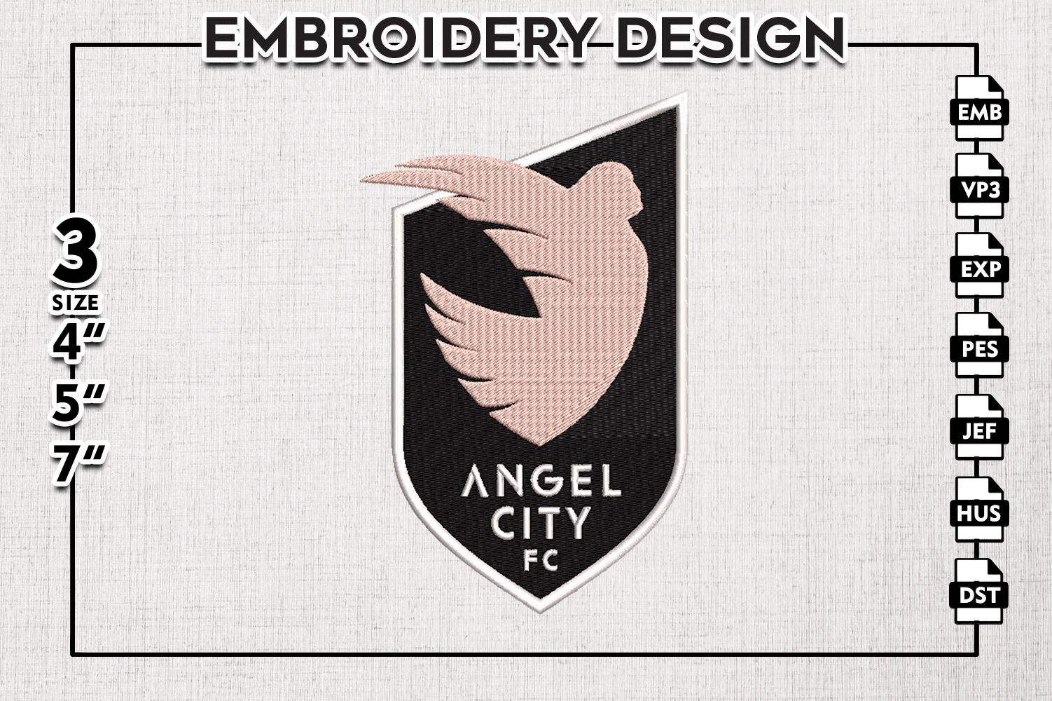 Angel City FC Team Logo Embroidery Designs, NWSL Angel City FC Team ...