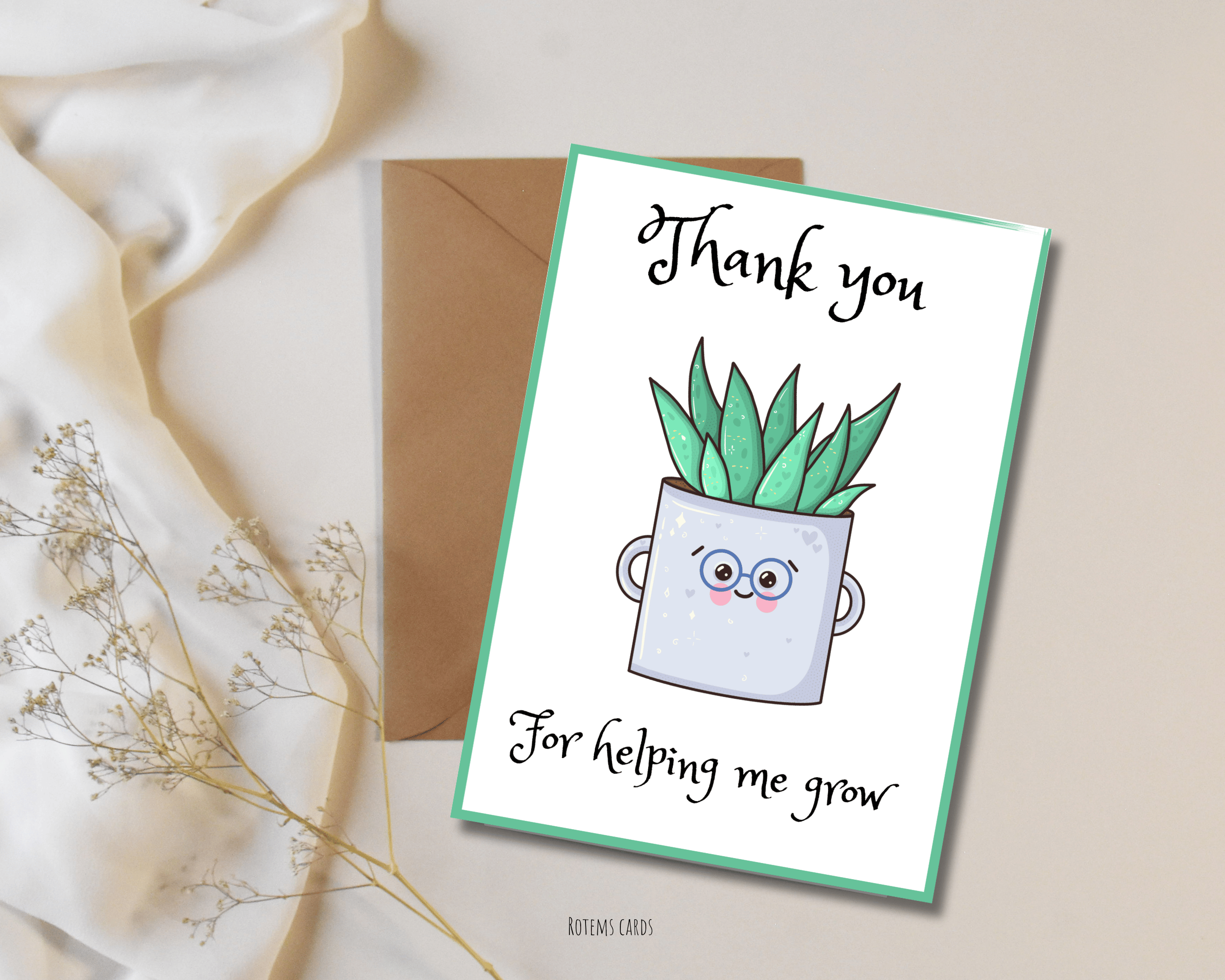 Teacher's appreciation greeting card thank you card for teacher ...
