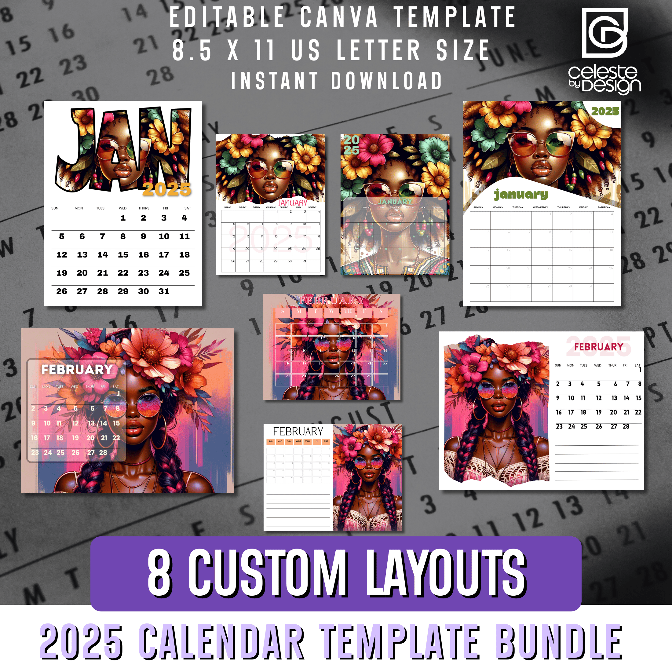 2025 Canva Calendar Templates PLR - BUNDLE - Payhip