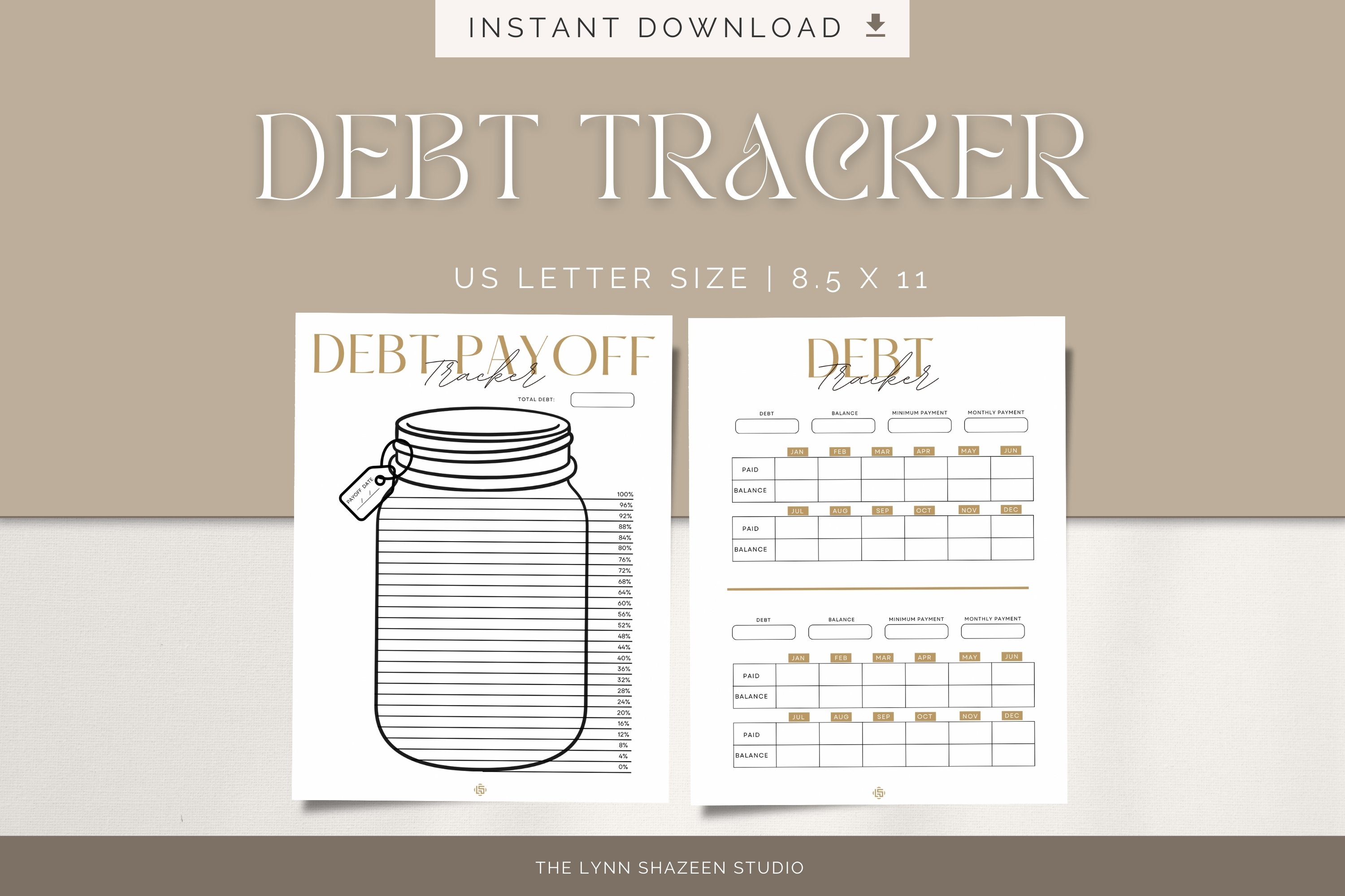 Debt Pay off Progress Visual Tracker - Payhip