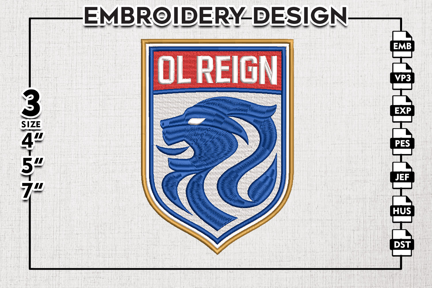 OL Reign Team Logo Embroidery Designs, NWSL OL Reign Team Logo ...