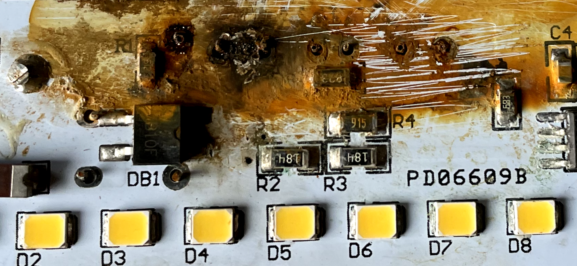 Image of a burnt circuit board - Payhip