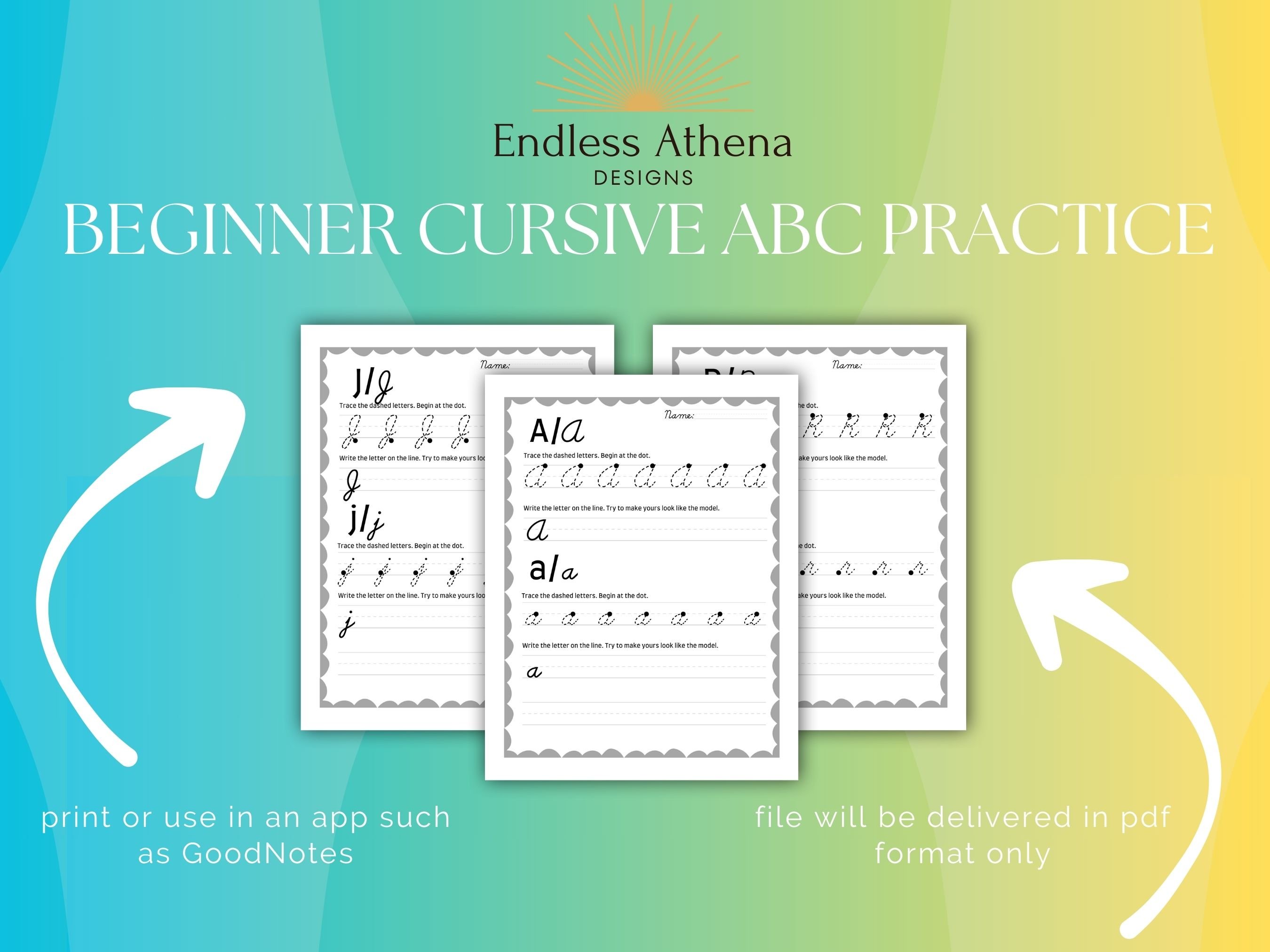 Beginner Cursive ABC Practice - Payhip