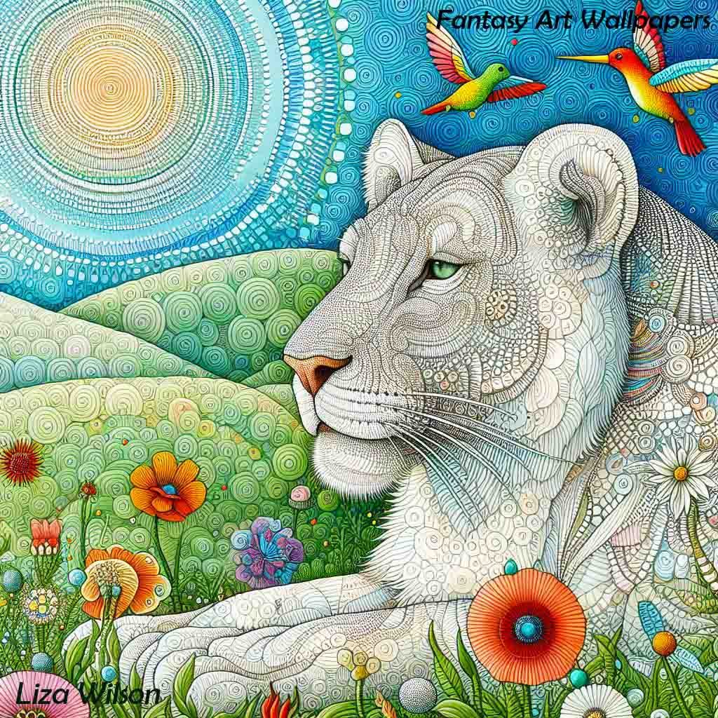 Fantasy Art Wallpapers - SPiroGraPh WHITe LiOns - Payhip