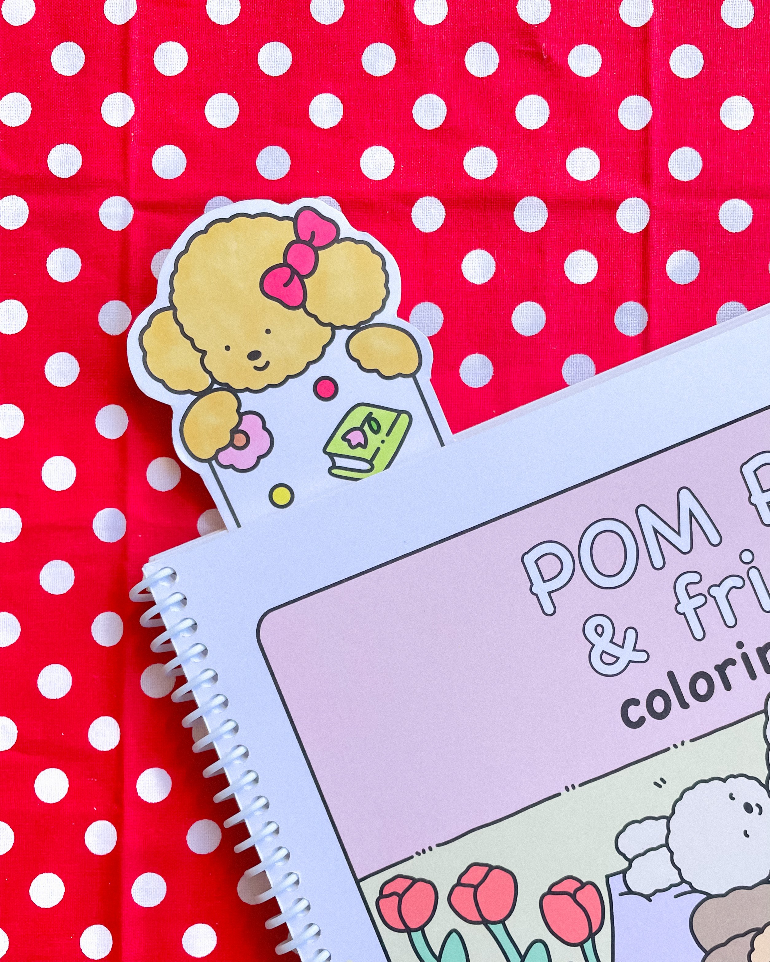 Coloring Bookmark - BOOKWORM * Pom Pom