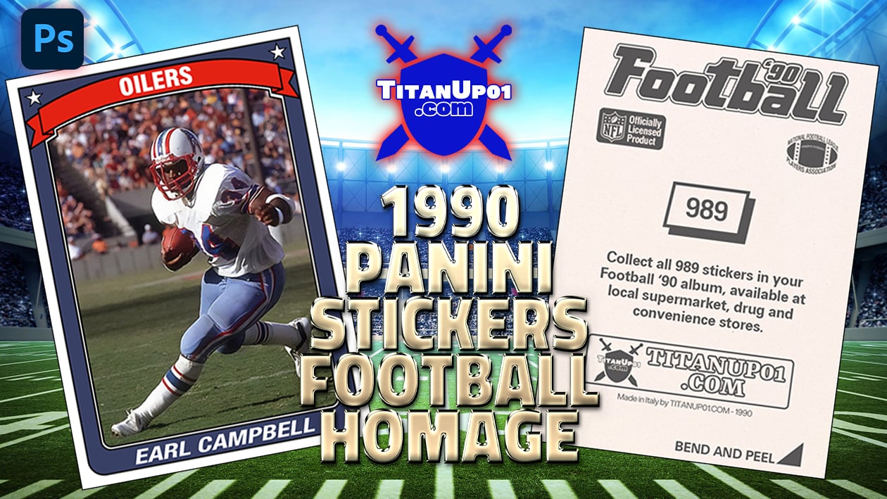 1990 Panini Stickers Football Homage Photoshop PSD Templates