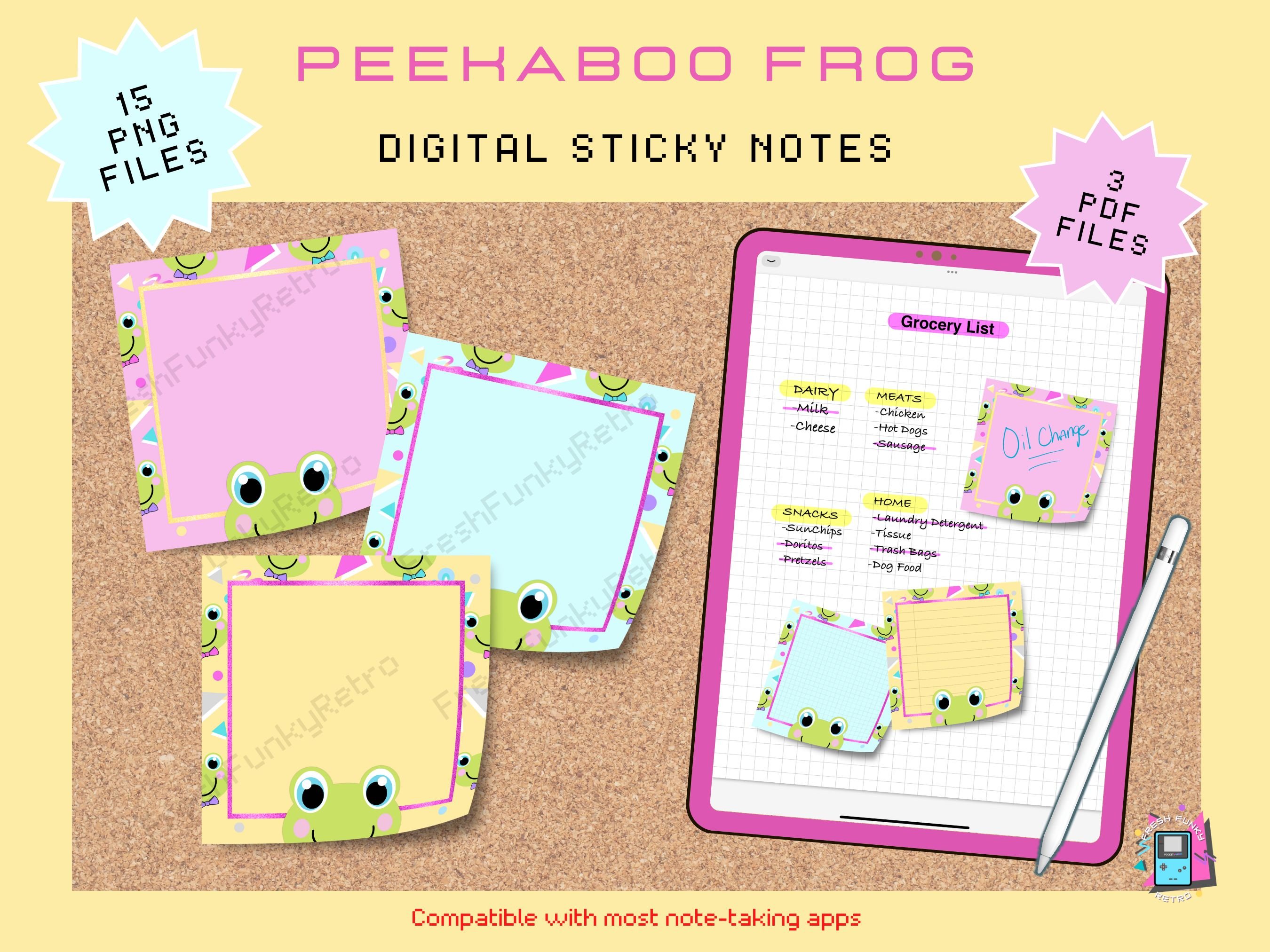 Cute Kawaii Frog Digital Sticky Notes | Goodnotes, Notability Stickers ...