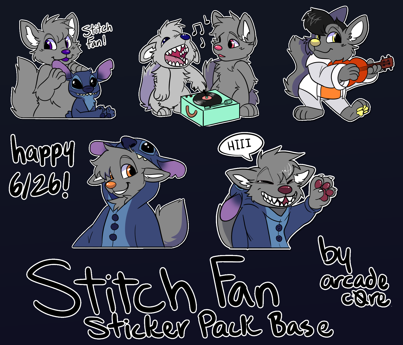 Stitch Fan - Furry Sticker Base - Payhip
