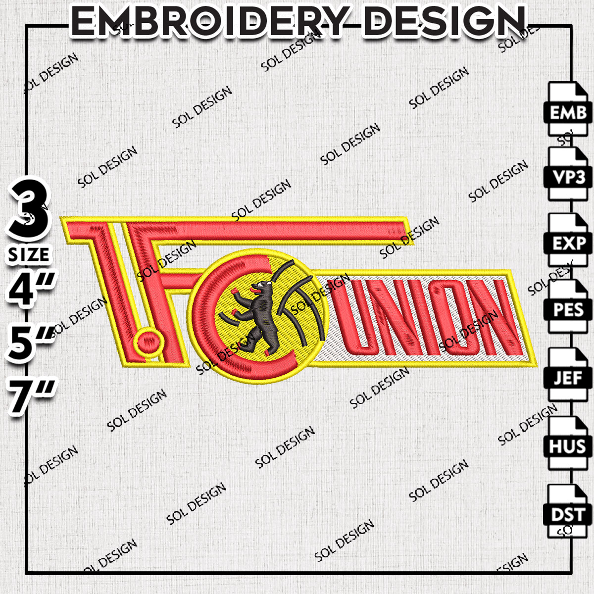 FC Union Berlin Embroidery Design, Bundesliga Logo Embroidery ...