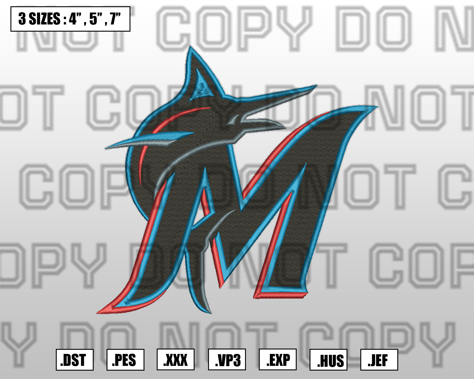Miami Marlins Alternate Logo Embroidery Designs,Logo MLB Embroidery ...
