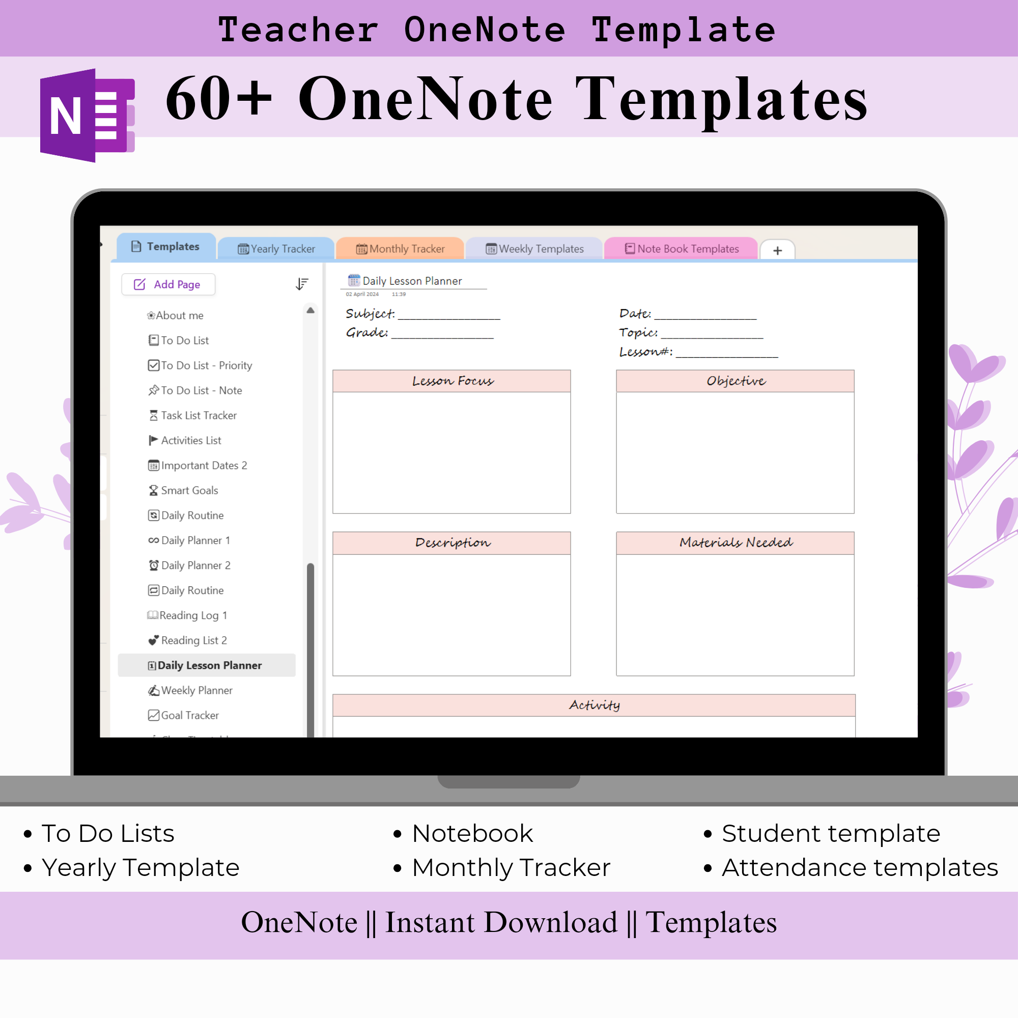 OneNote Teacher Template 2026 - Payhip