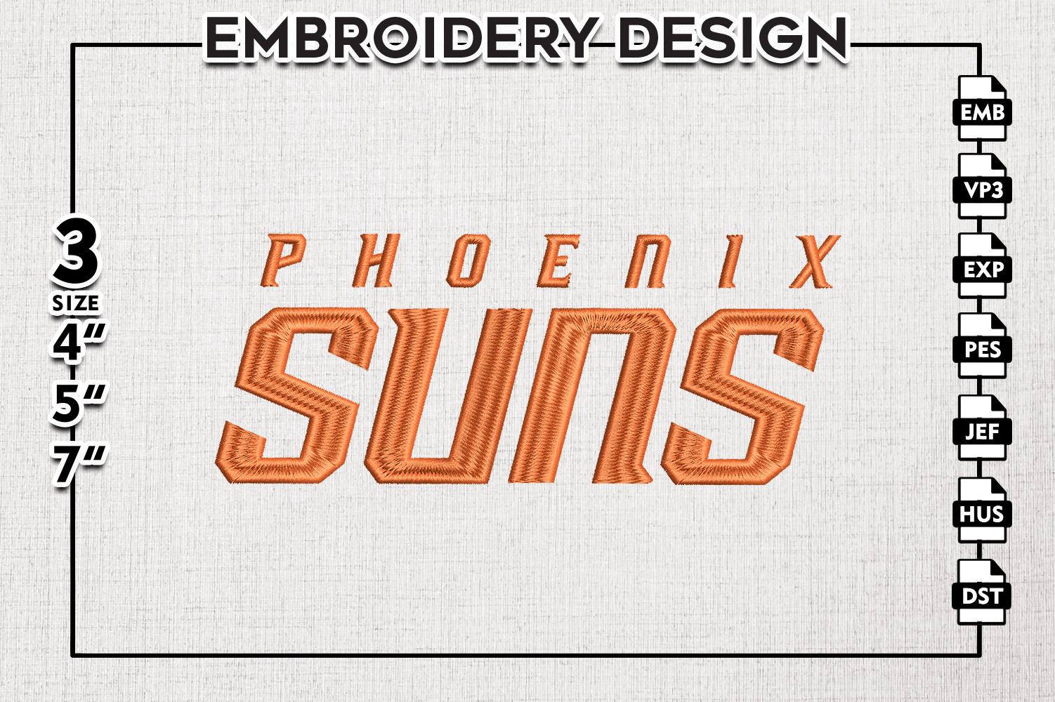 NBA Phoenix Suns Word Logo Embroidery Files, NBA Phoenix Suns Team Logo ...