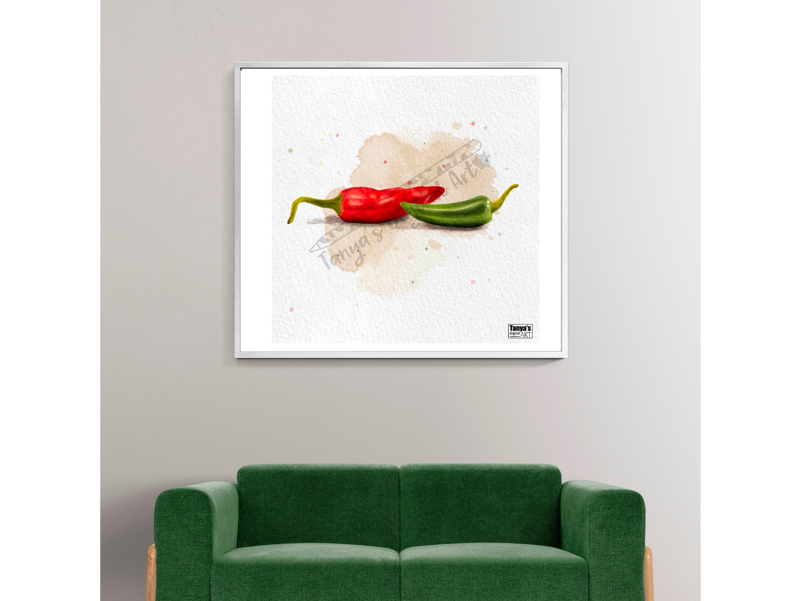 Watercolor Chili pepper wall art - Payhip