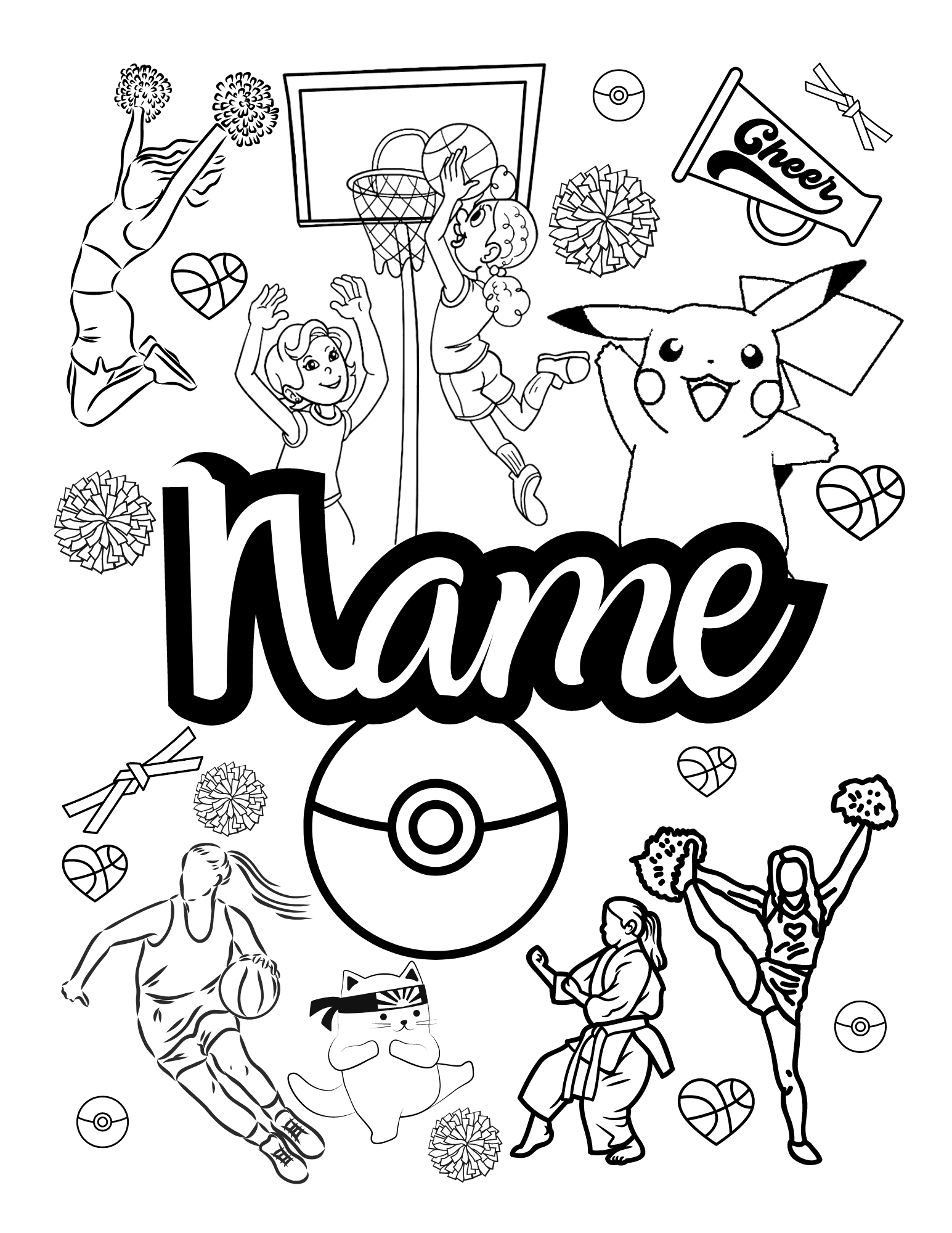 Customizable Coloring Page Template 14 - Payhip