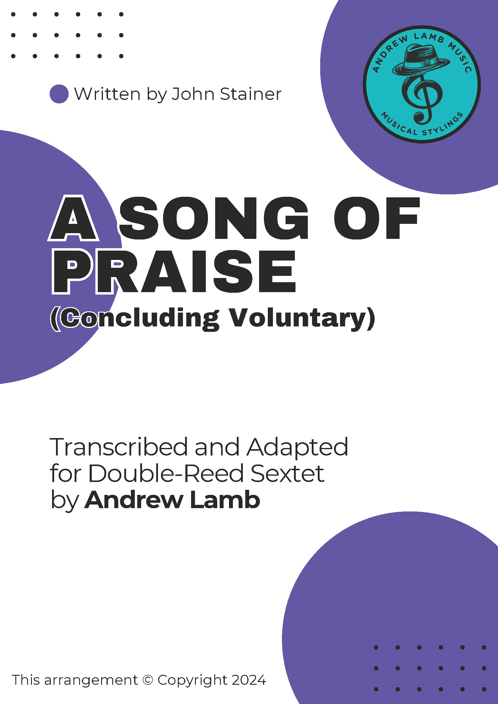 John Stainer | A Song of Praise | for Double-Reed Sextet - Payhip