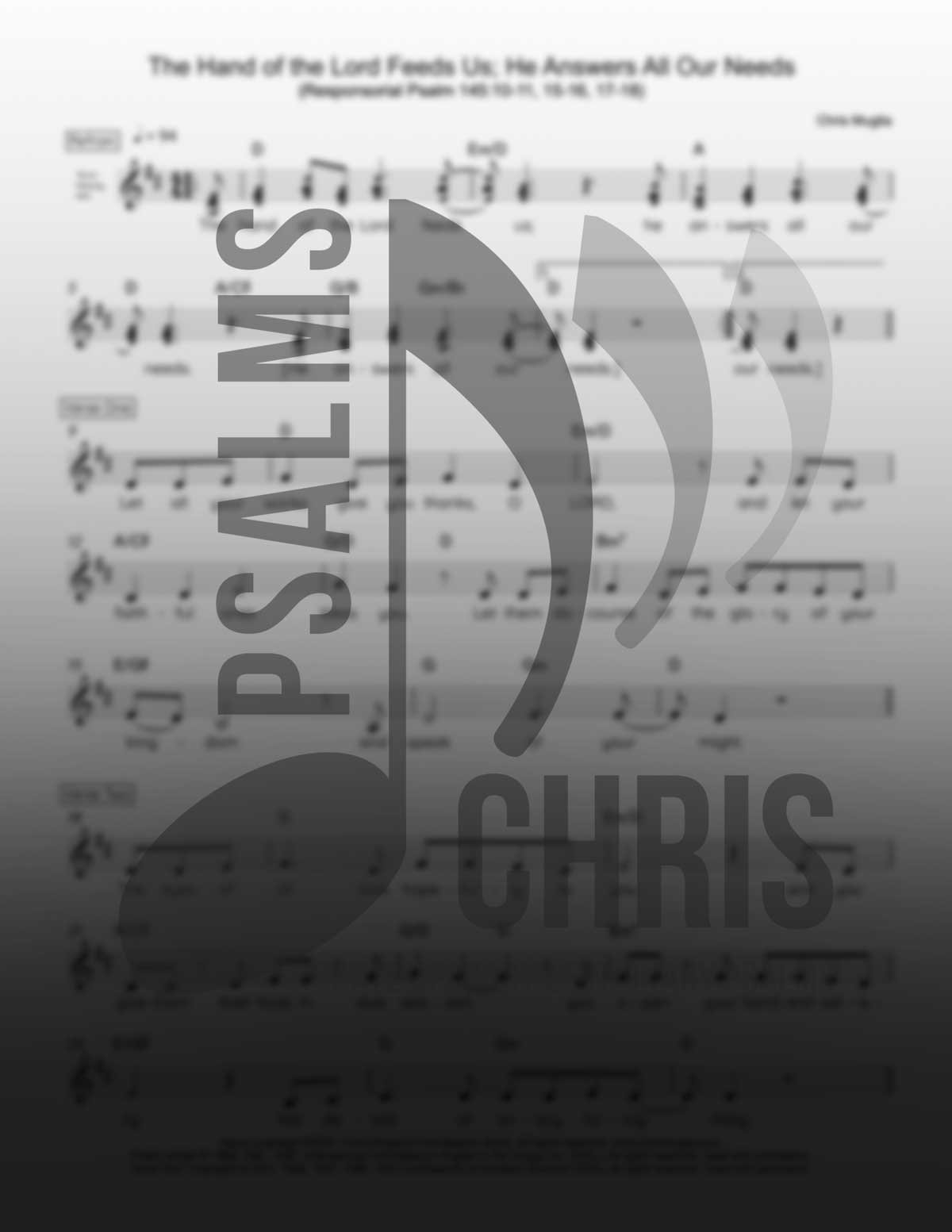 The Hand of the Lord Feeds Us; He Answers All Our Needs (Responsorial ...
