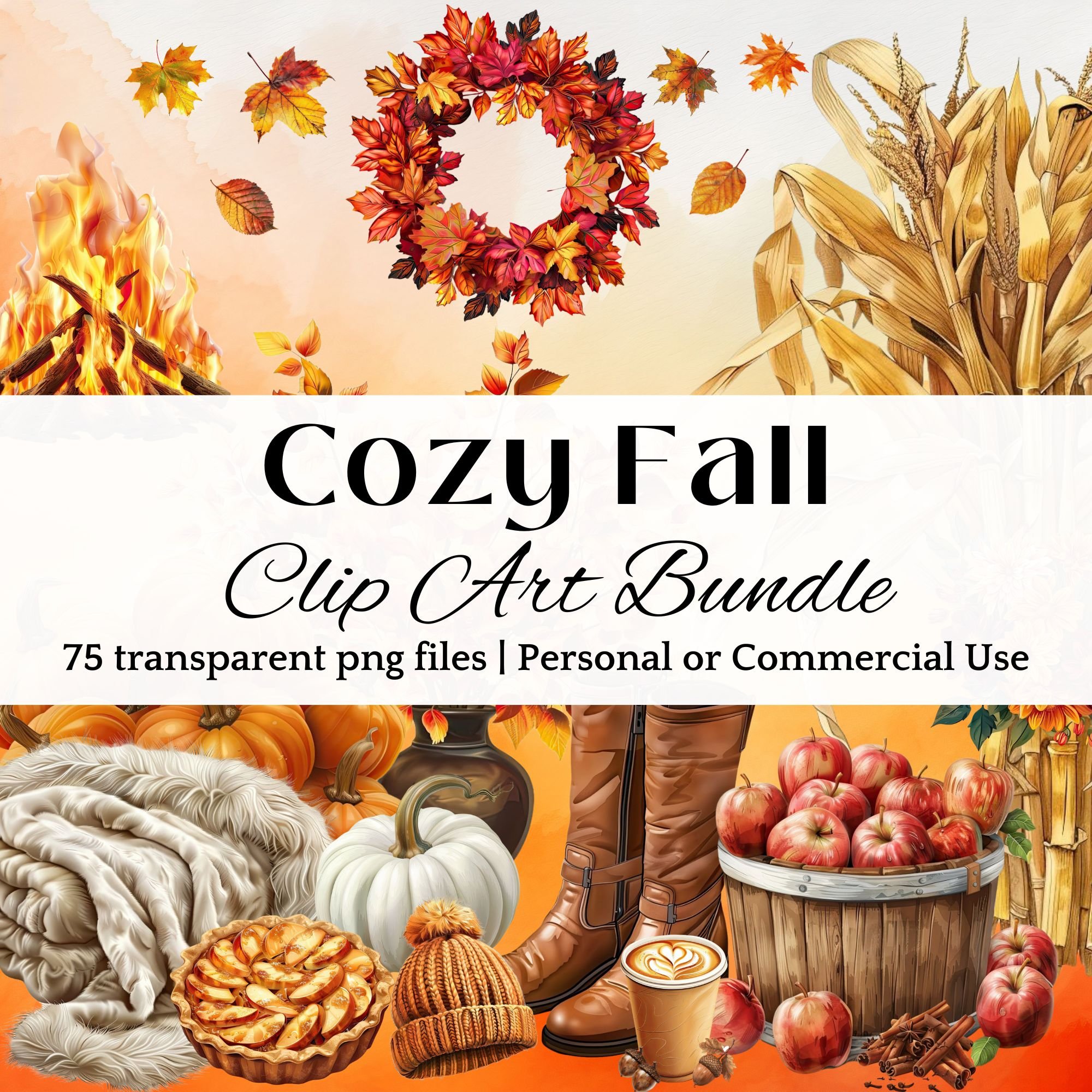 Cozy Fall: Autumn Clip Art Set - Payhip