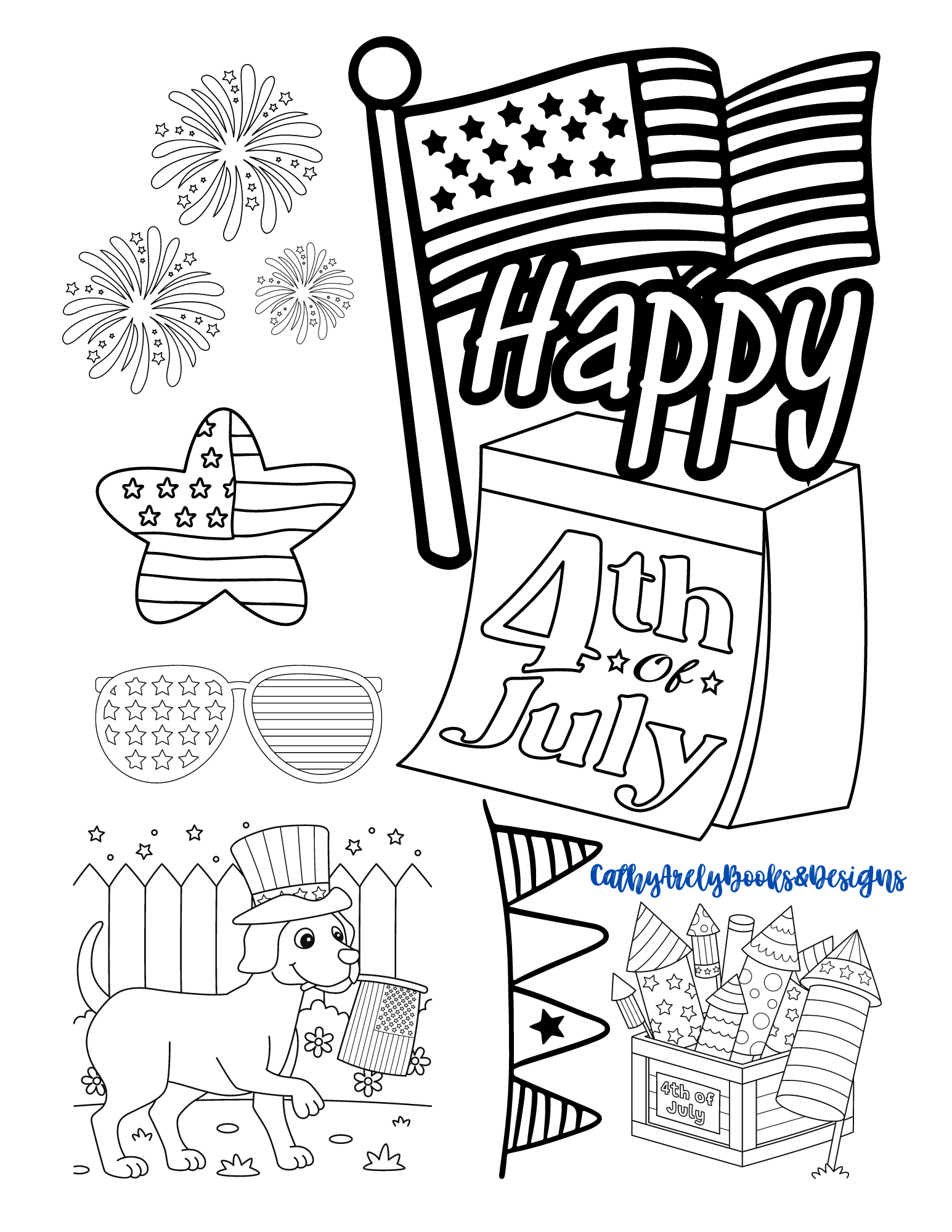 4th of July Coloring Page Freebie - Payhip