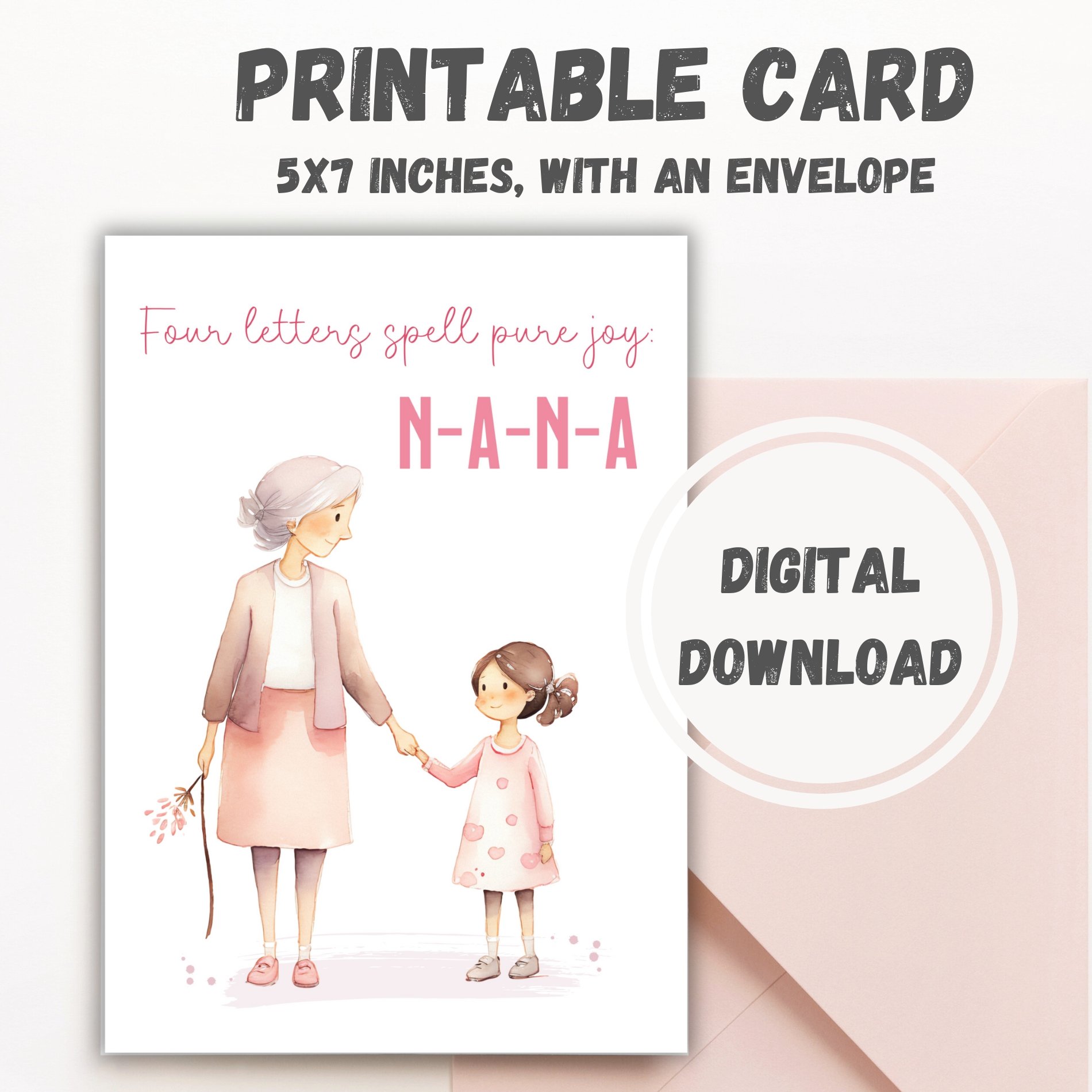 Printable Love Grandma Card, Granddaughter Love Card - Payhip