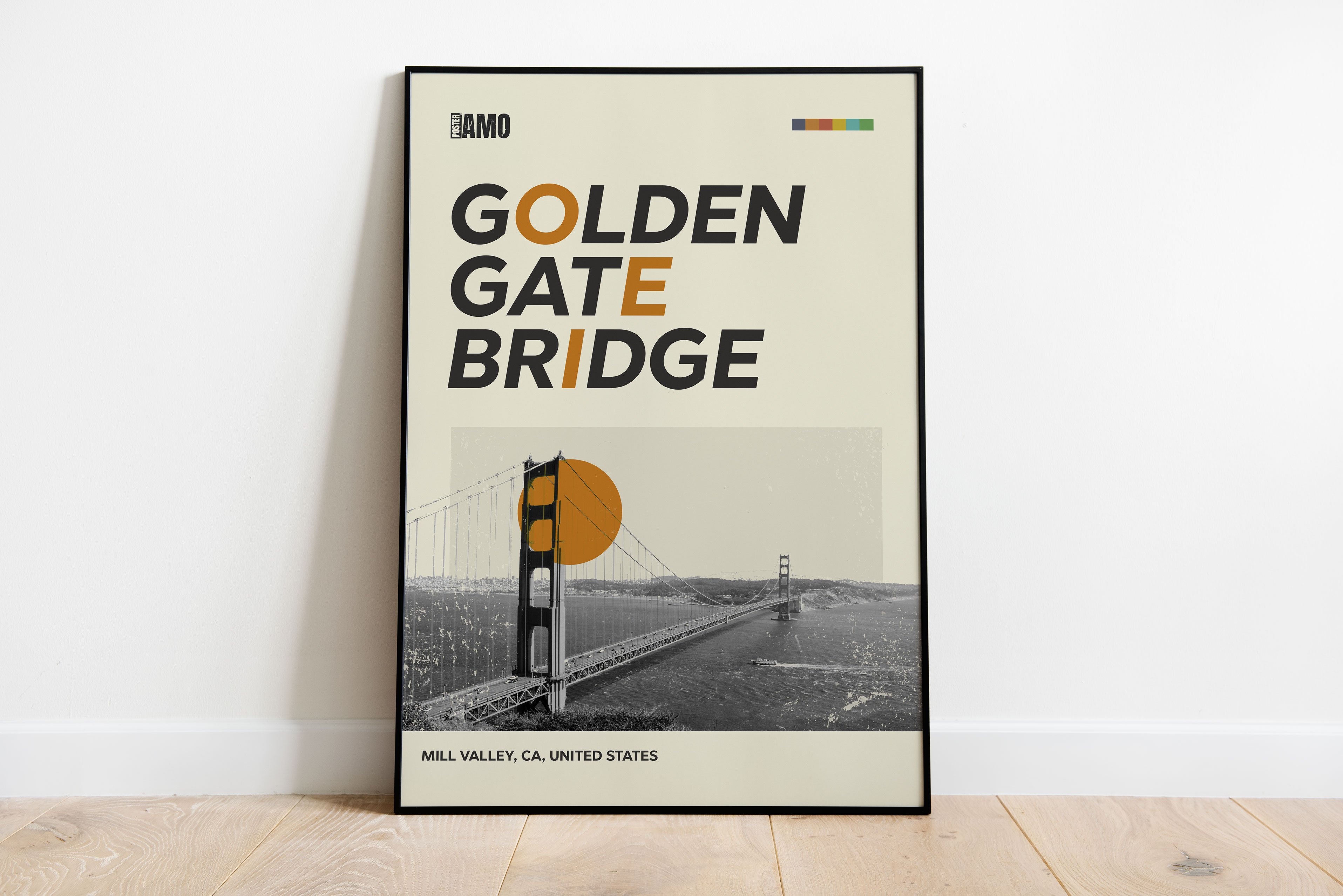 Digital Golden Gate Bridge Poster, Download & Print Instantly, Mid ...