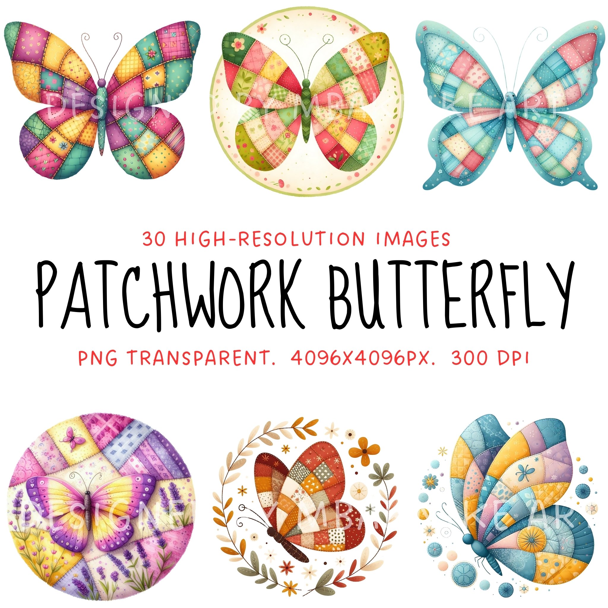 30 High-Resolution Images Patchwork Butterfly Special Gift - Payhip