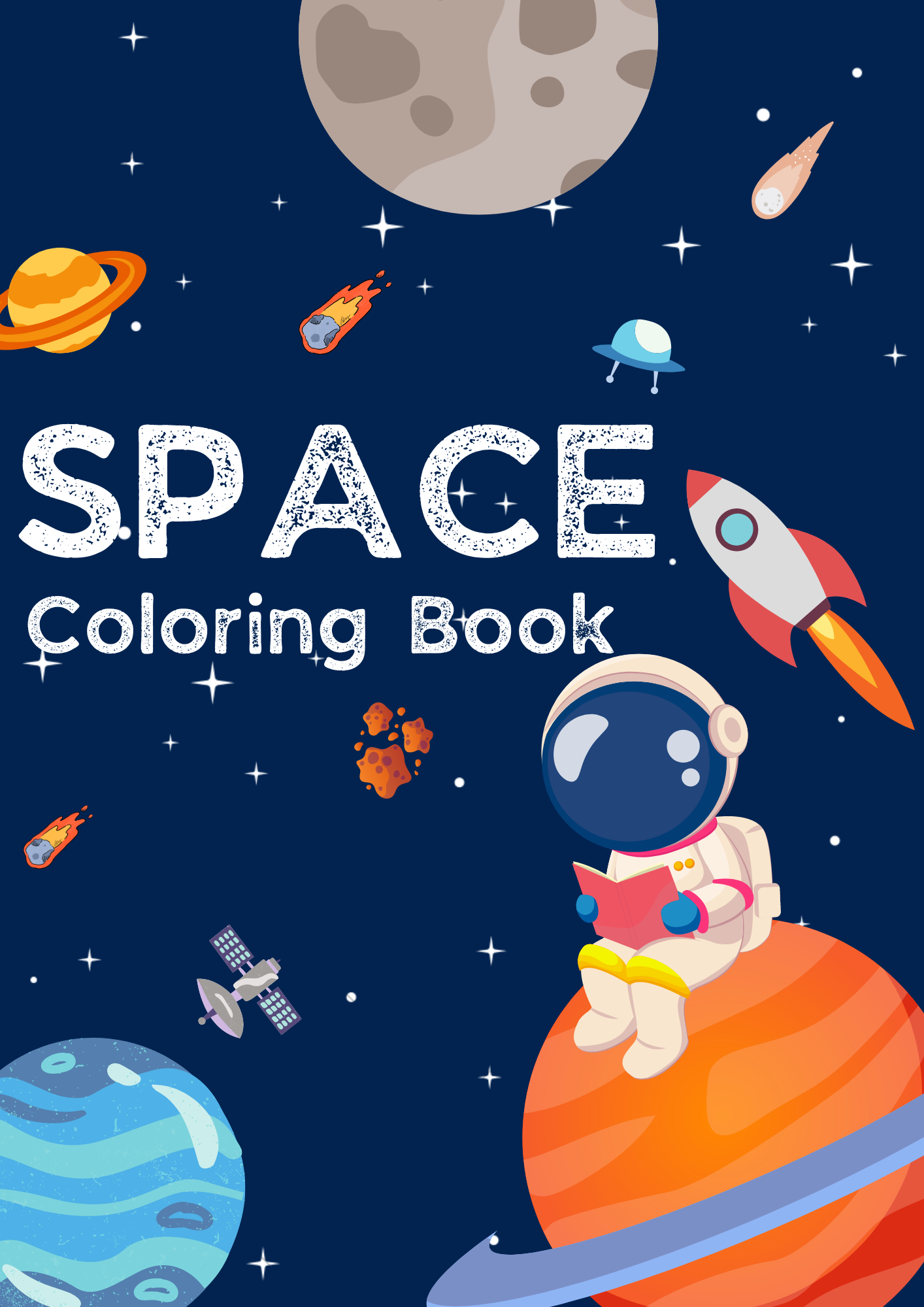 Space Coloring Pages | Astronaut | Planets | Outerspace | Kids Activity Book | Printable - Payhip