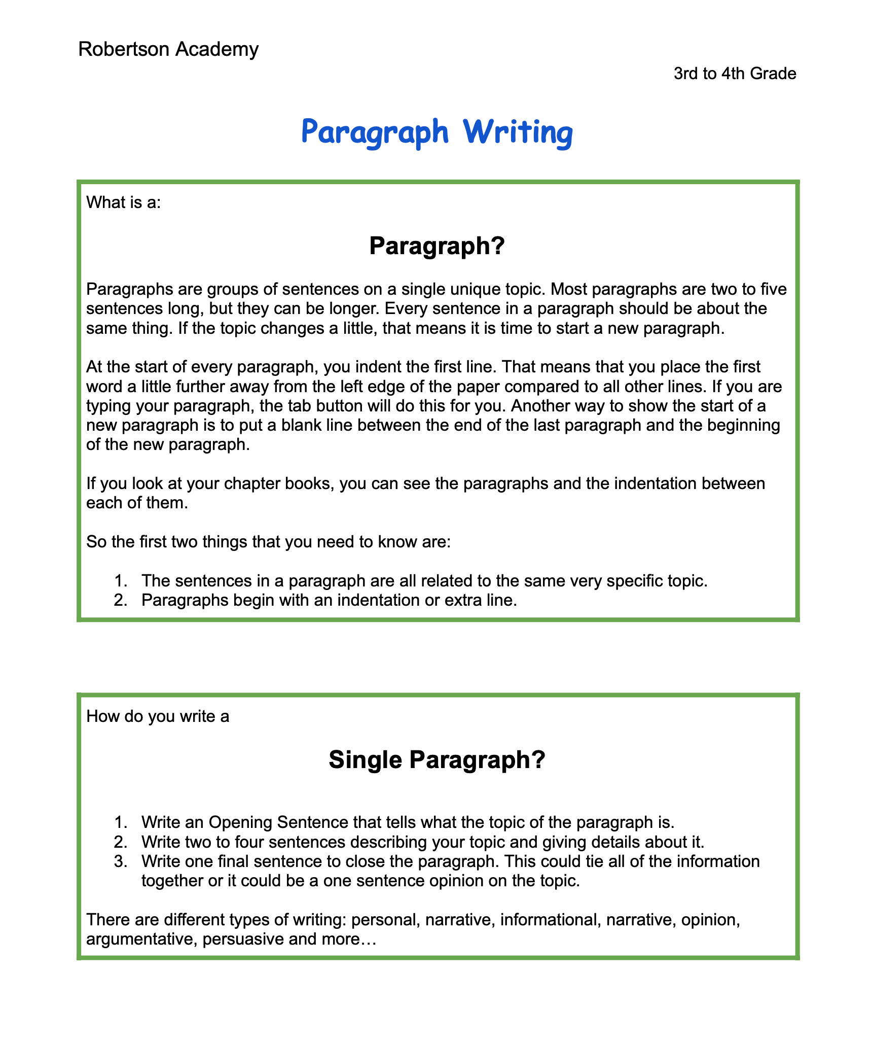 Paragraph Writing