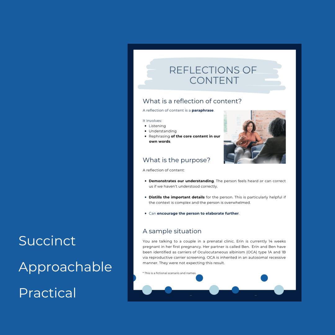 Basic counselling microskills for genetic counsellors and clinical ...