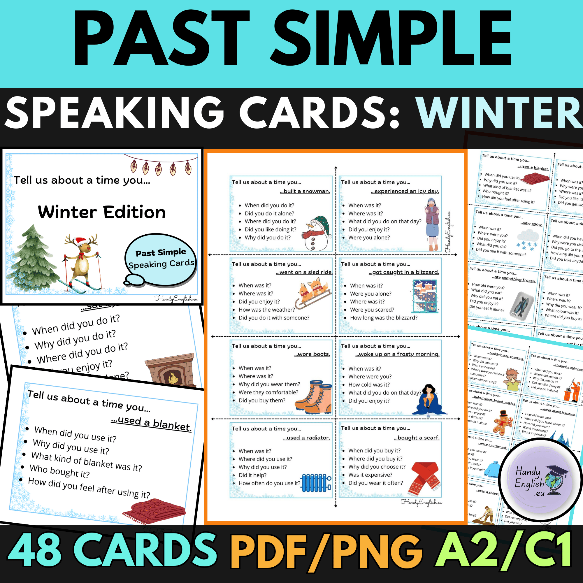 Past Simple: Winter and Christmas Speaking Cards - Payhip