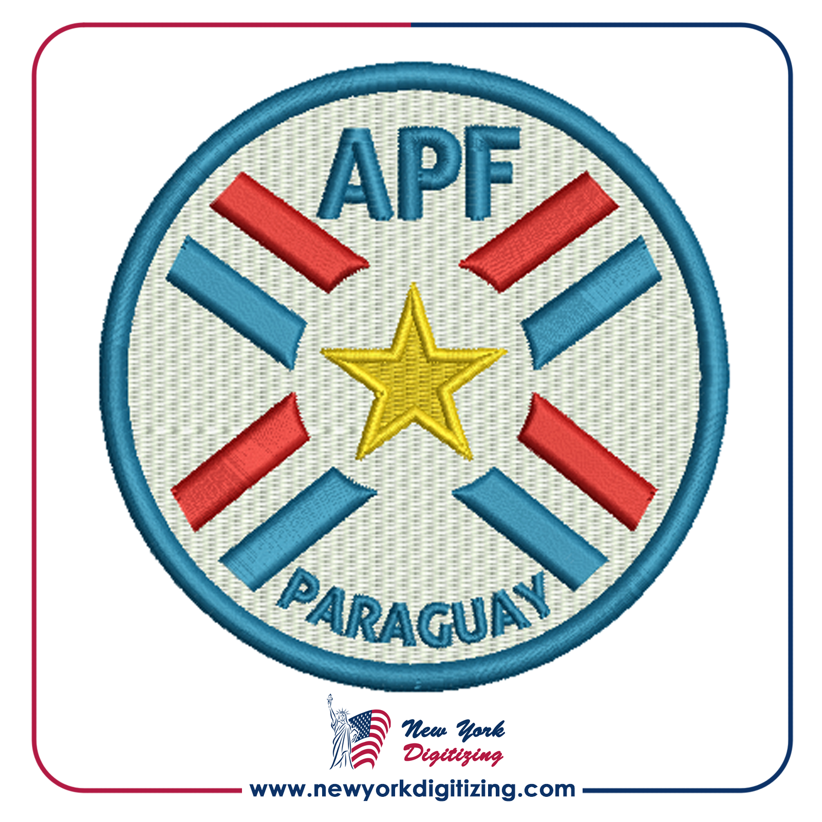 Paraguay National Football Logo Embroidery Design
