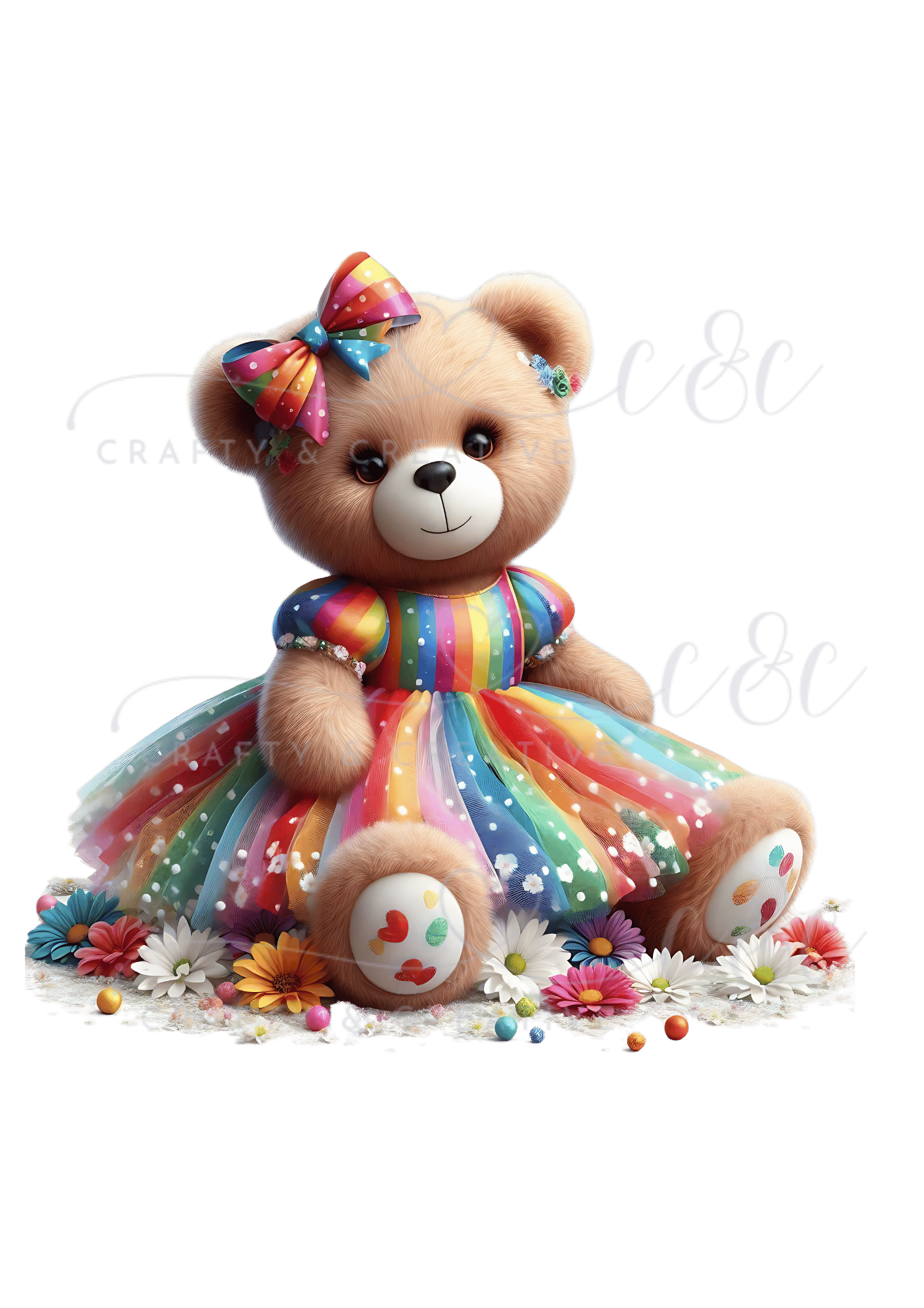 Rainbow Teddy Bear Clipart - Payhip